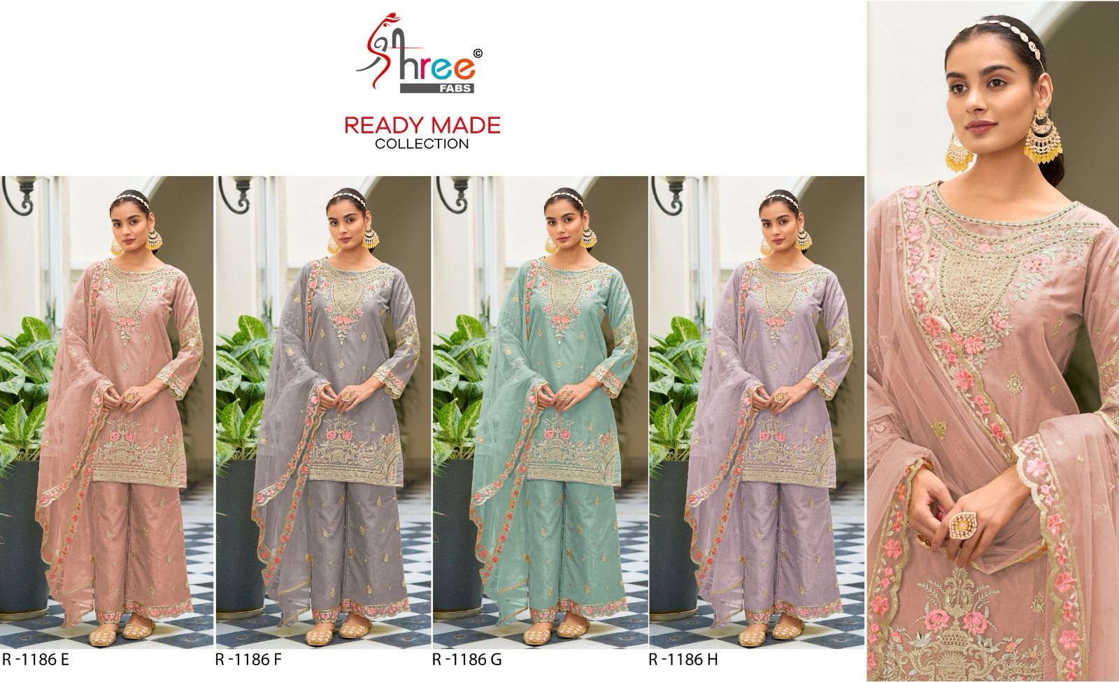 1186-Efgh Shree Fabs Organza Pakistani Readymade Suits – Kavya Style Plus