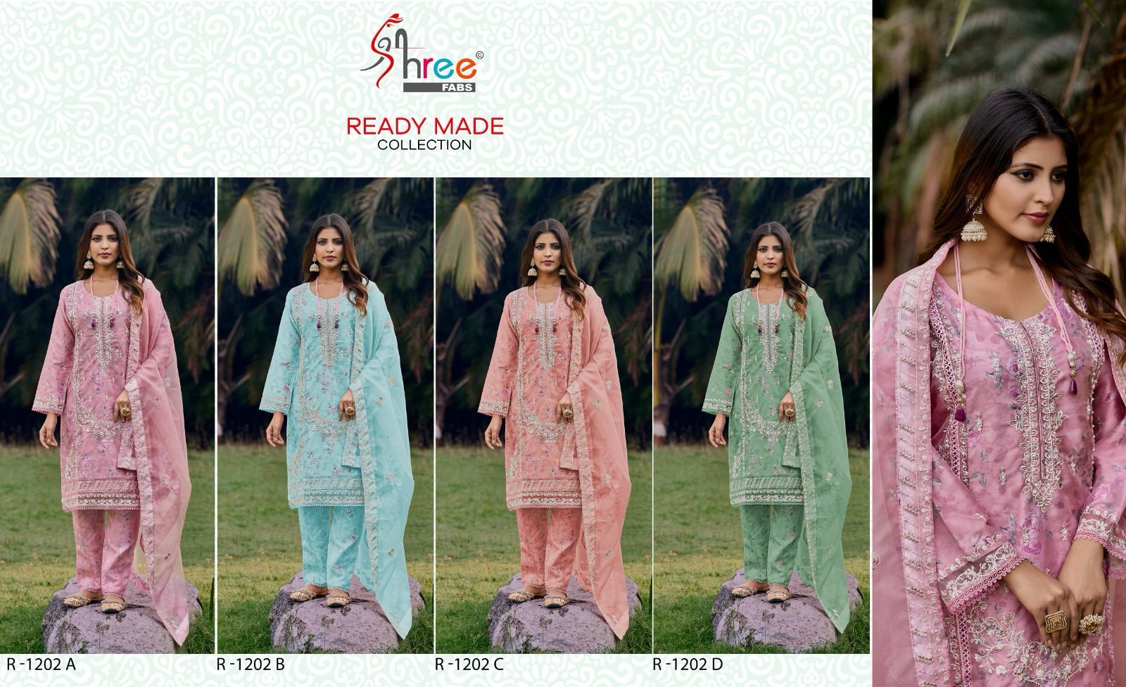 1202 Shree Fabs Organza Pakistani Readymade Suits – Kavya Style Plus