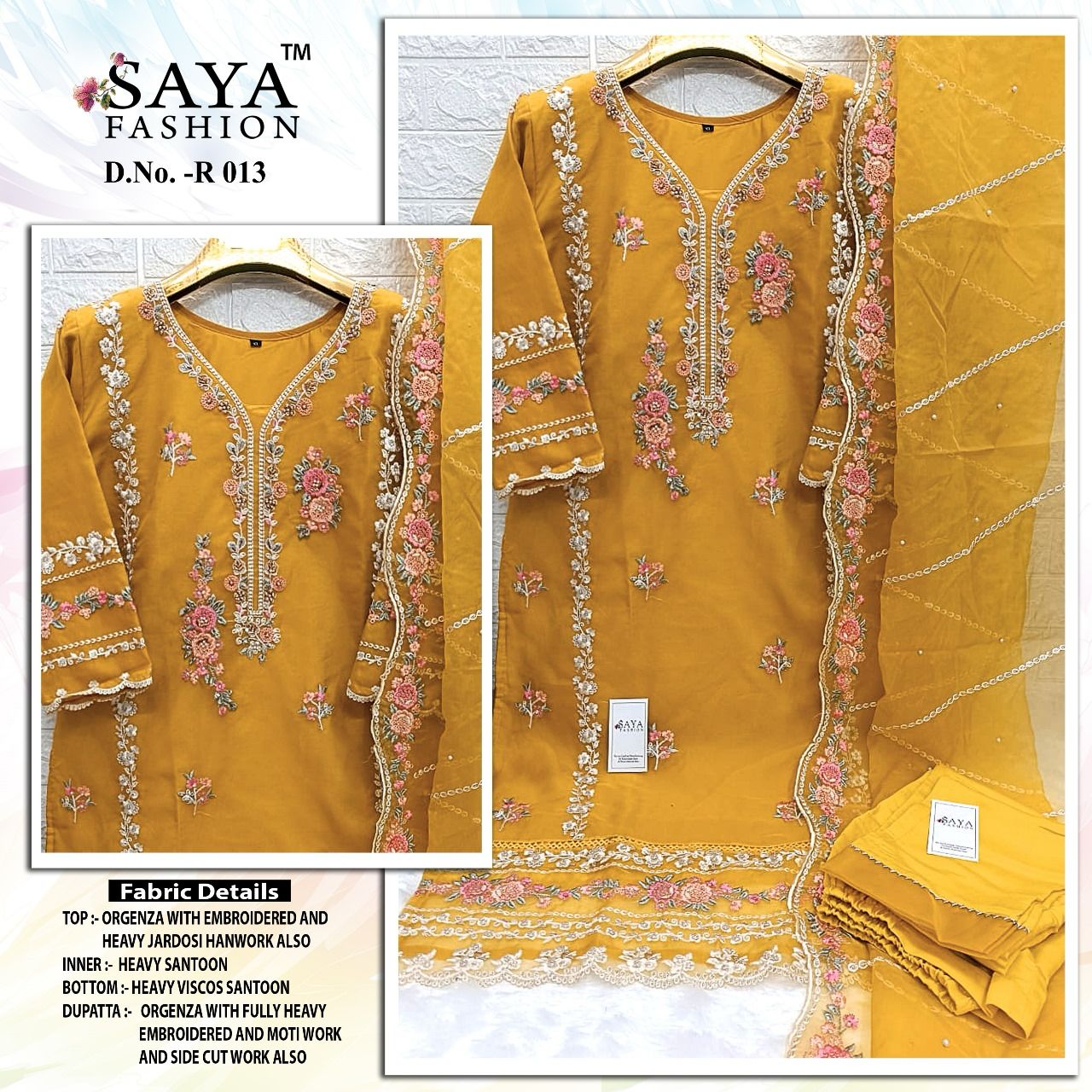13 Saya Fashion Organza Pakistani Readymade Suits – Kavya Style Plus