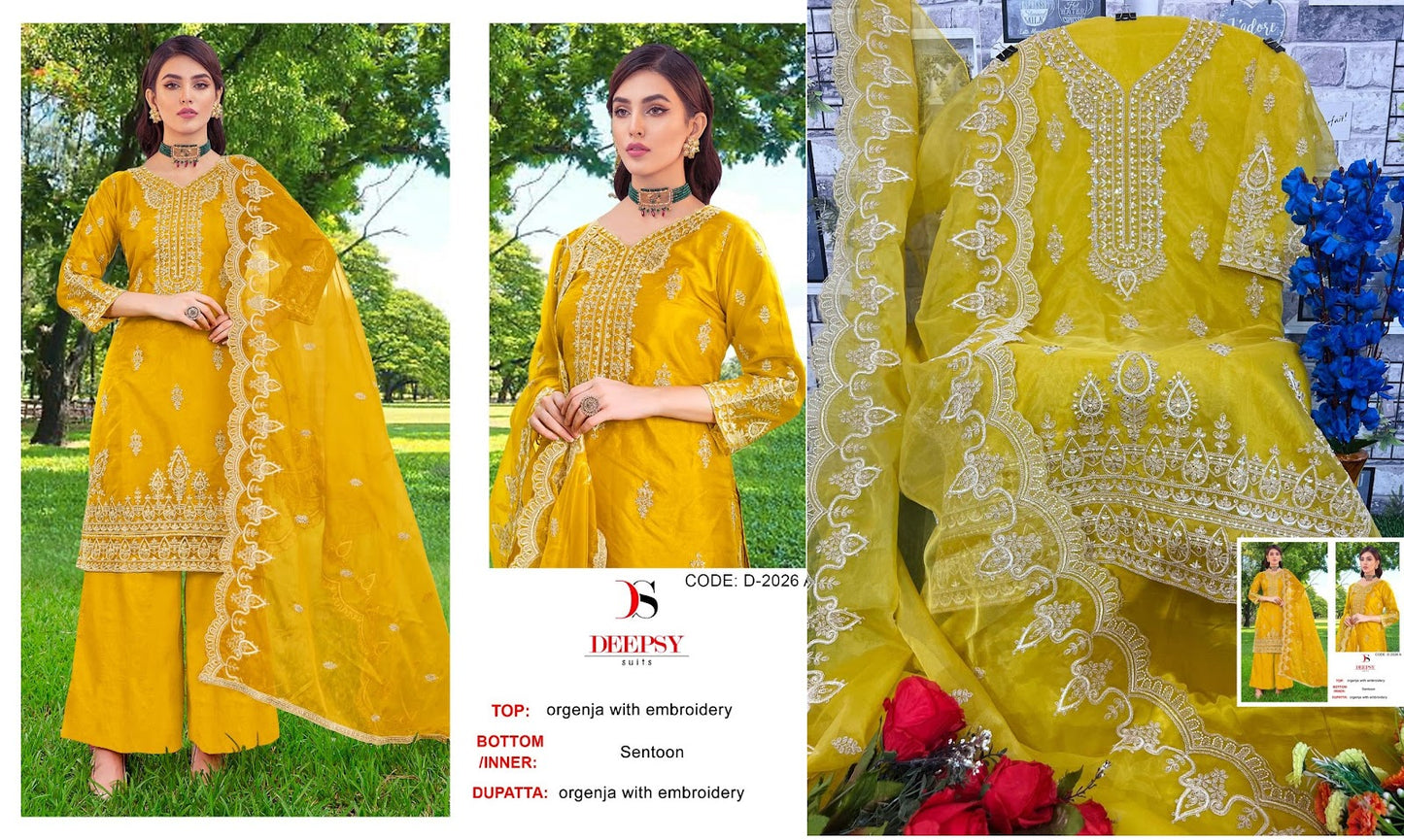 2026 Deepsy Organza Pakistani Salwar Suits – Kavya Style Plus
