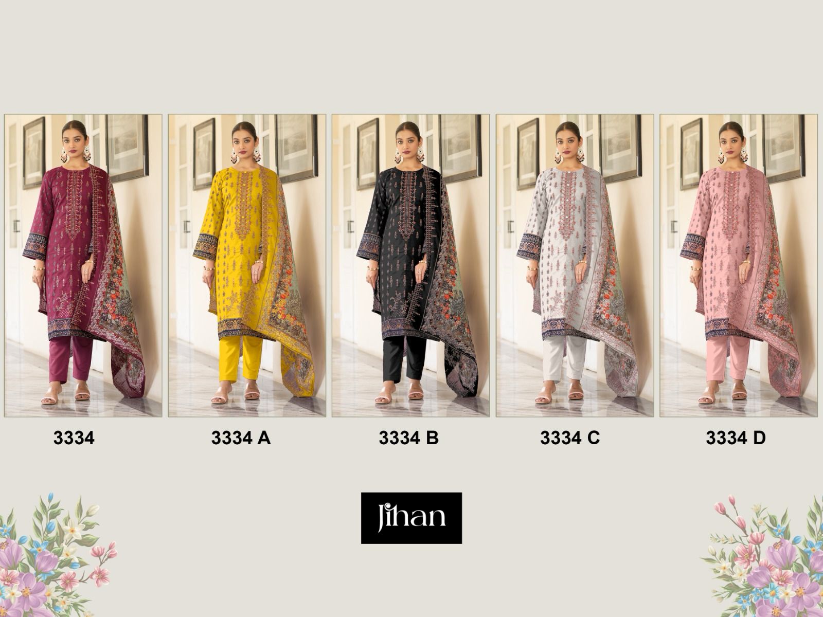 3334 Colours Jihan Lawn Pakistani Salwar Suits – Kavya Style Plus