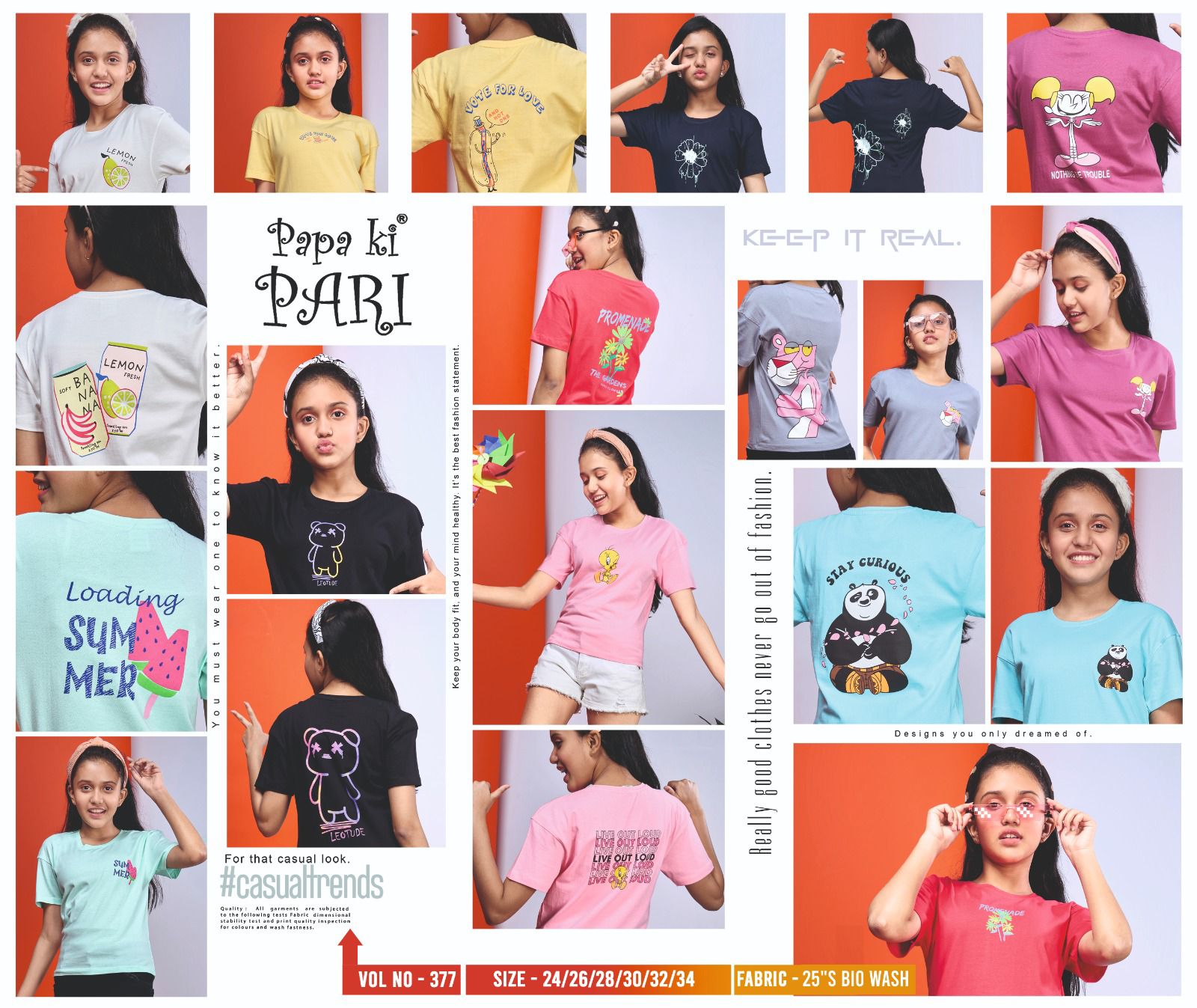 377 Papa Ki Pari Bio Girls Tshirt – Kavya Style Plus