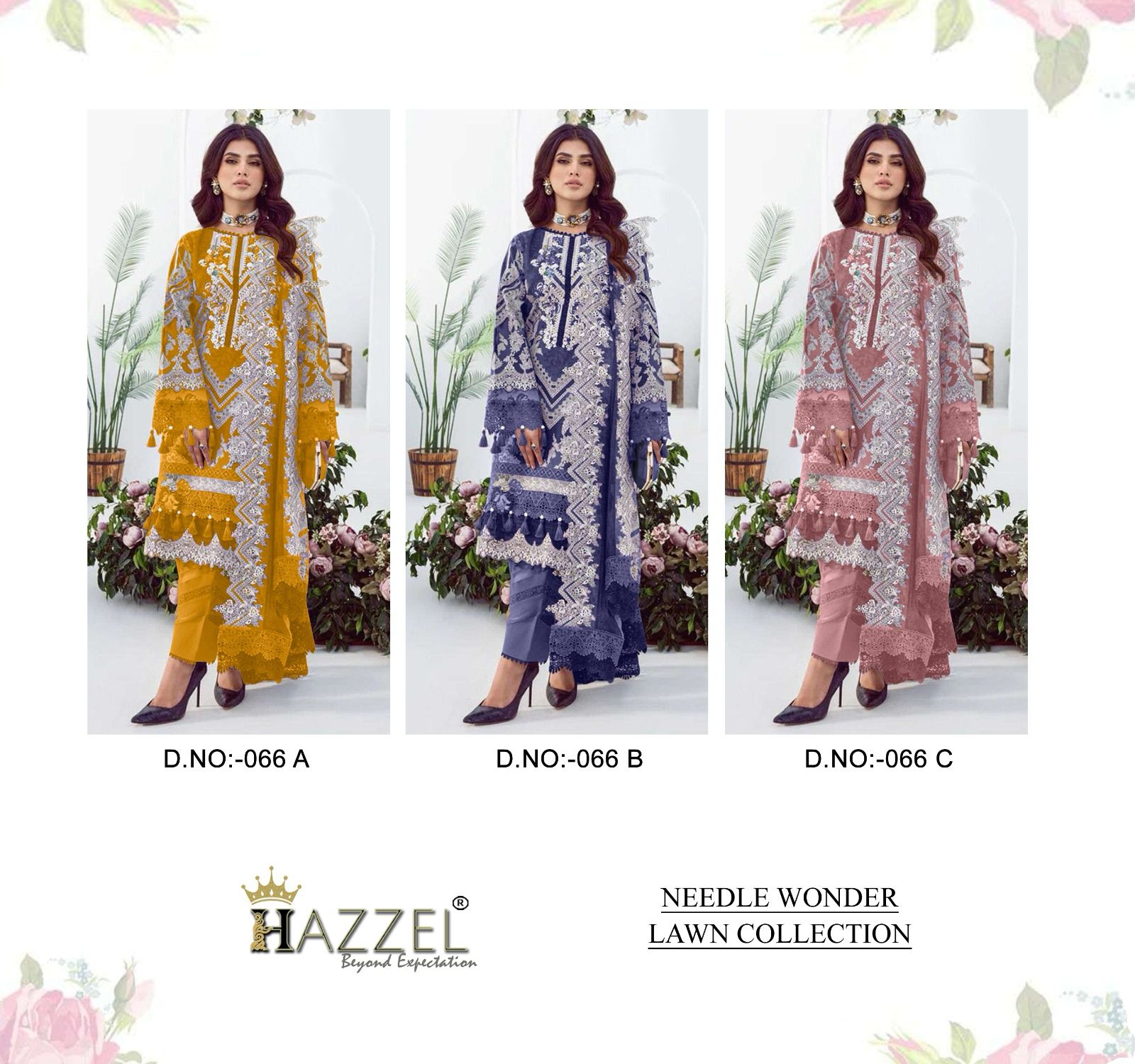 66-Needle Wonder Lawn Hazzel Cotton Pakistani Patch Work Suits – Kavya ...