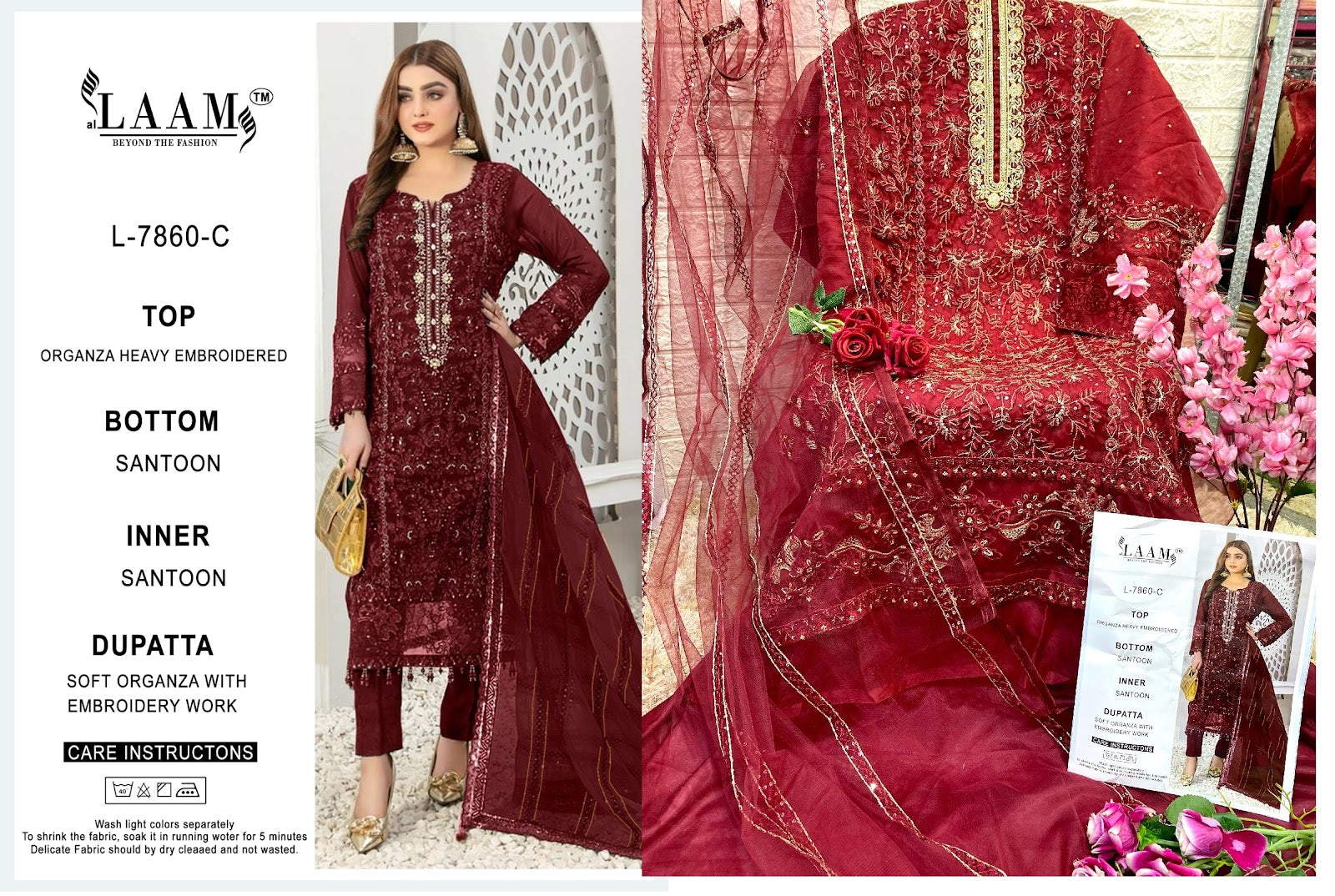 7860 Al Laam Organza Pakistani Salwar Suits – Kavya Style Plus