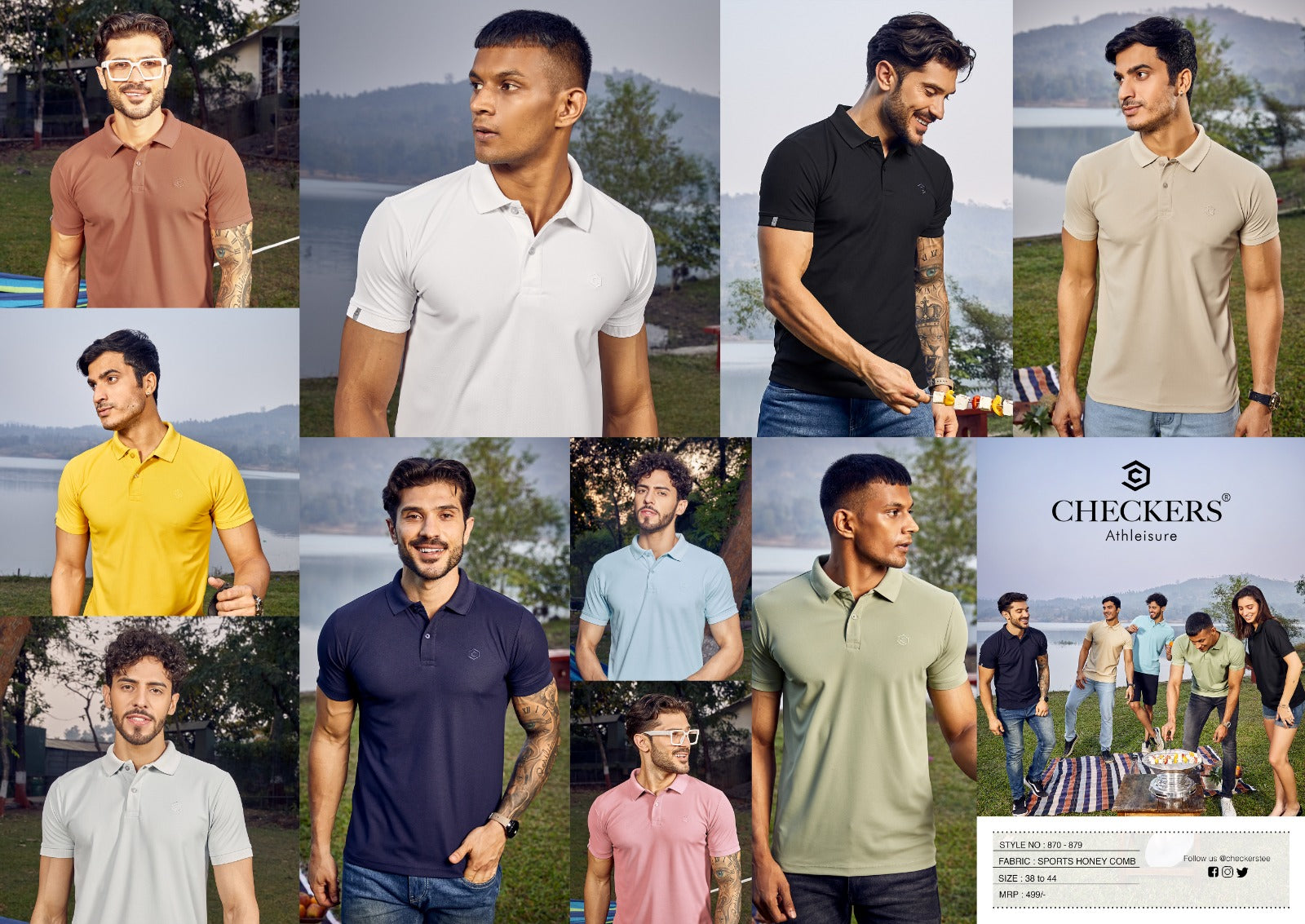 870-879 Checkers Honey Comb Mens Tshirts – Kavya Style Plus