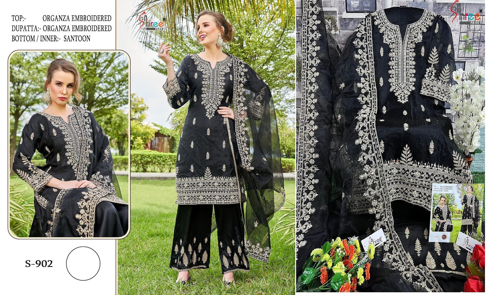 901-902 Shree Fabs Organza Pakistani Salwar Suits – Kavya Style Plus