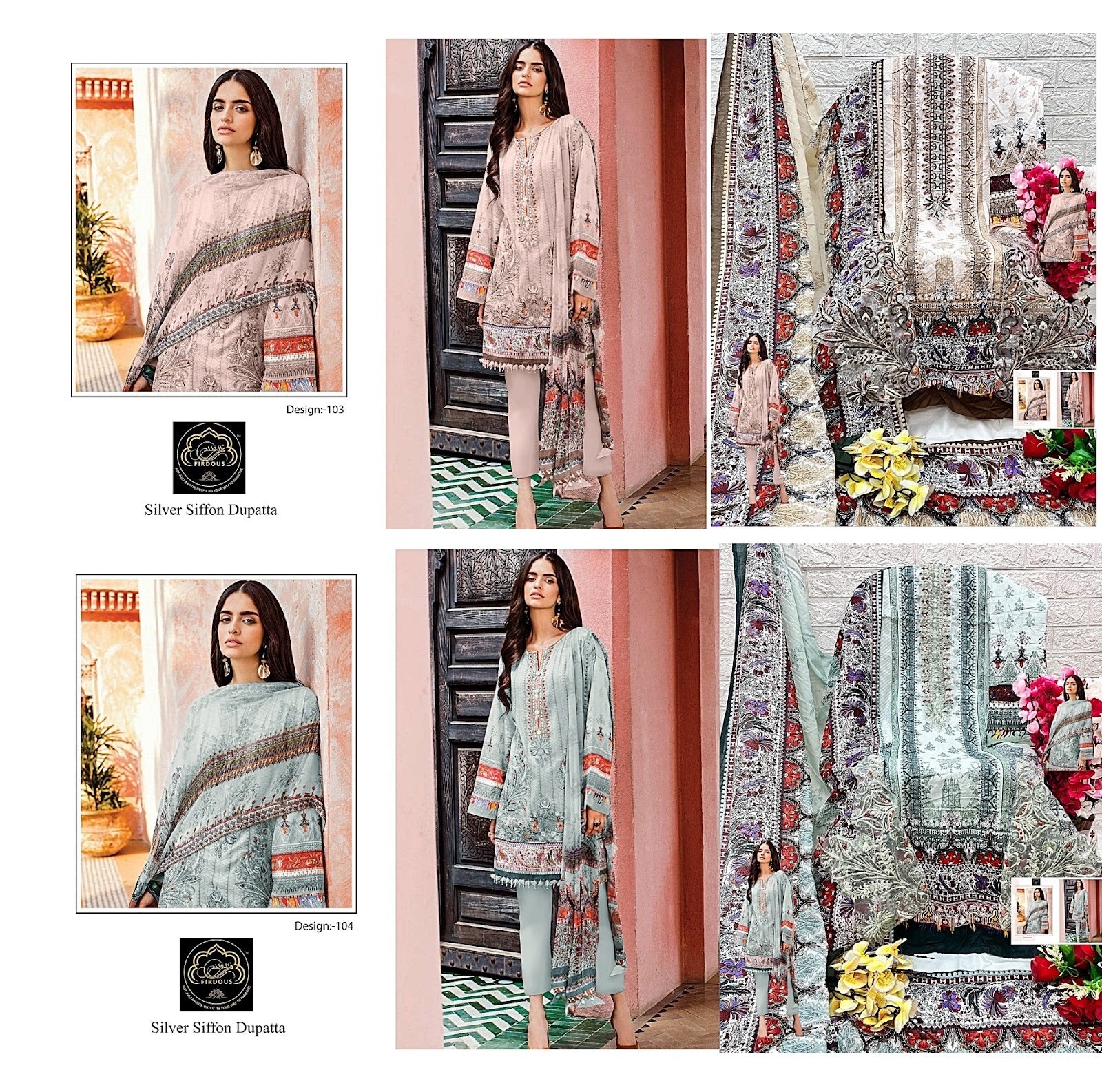 103-104 Firdous Art Cotton Pakistani Patch Work Suits – Kavya Style Plus