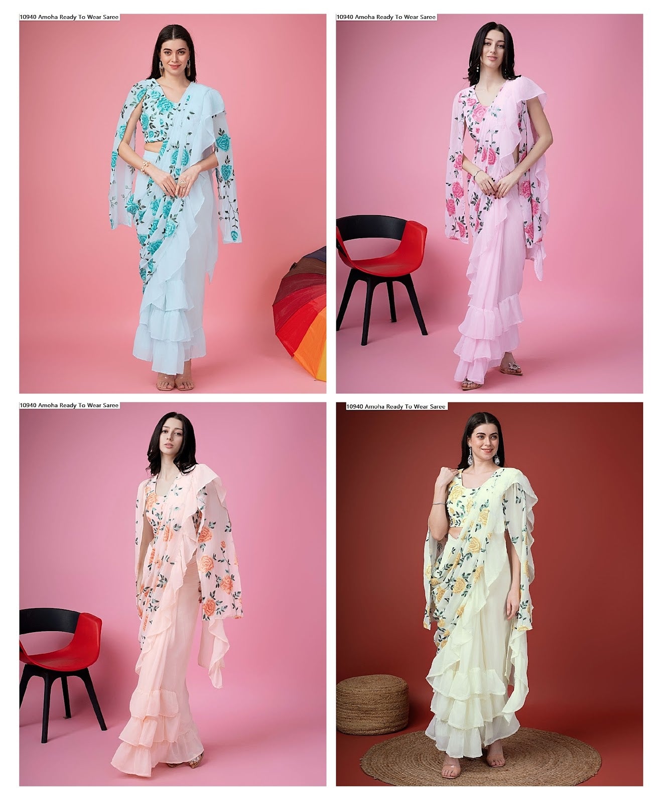10940 Amoha Ready To Wear Saree – Kavya Style Plus