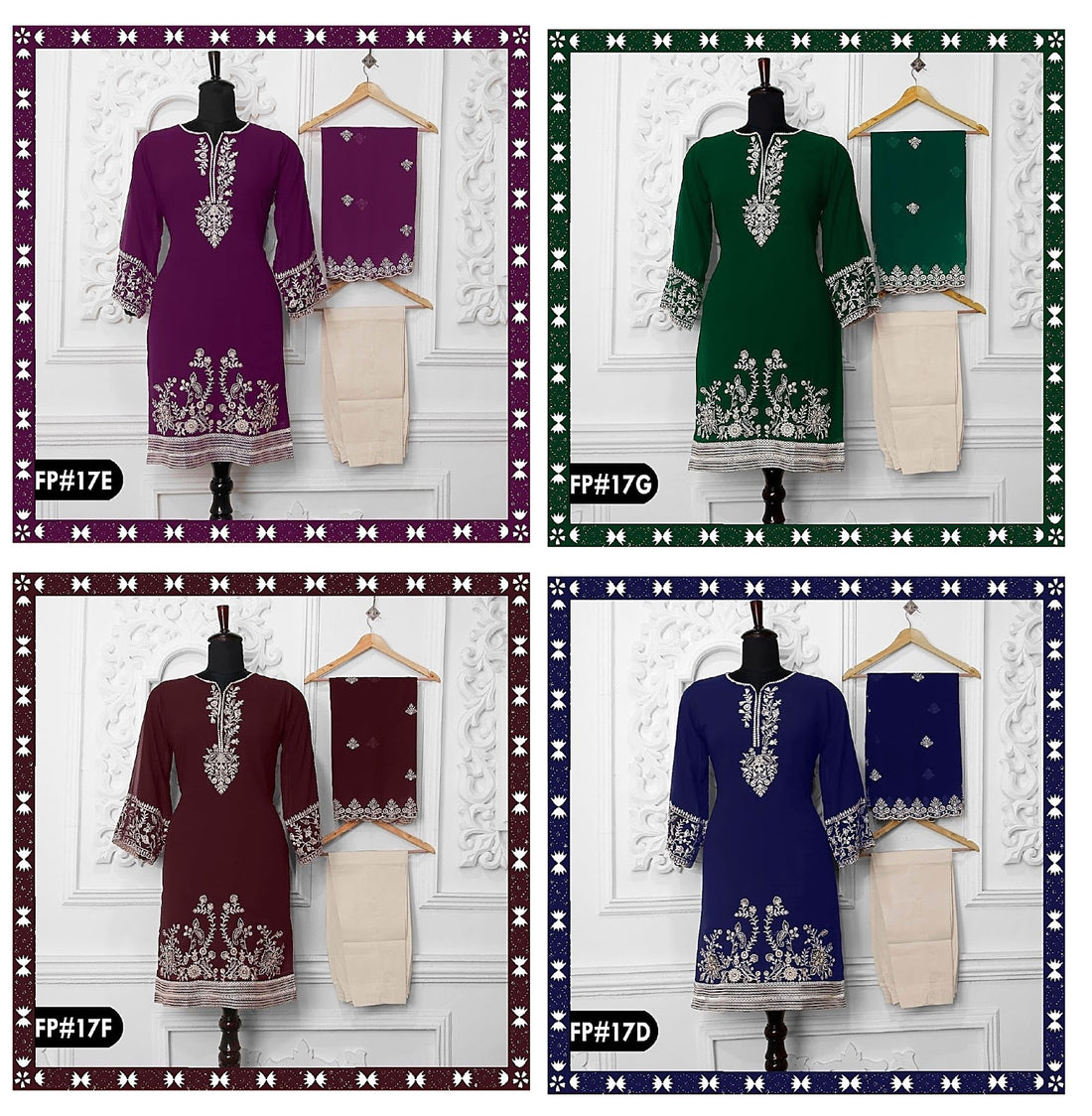 17-Colours Farwah Georgette Pakistani Readymade Suits – Kavya Style Plus