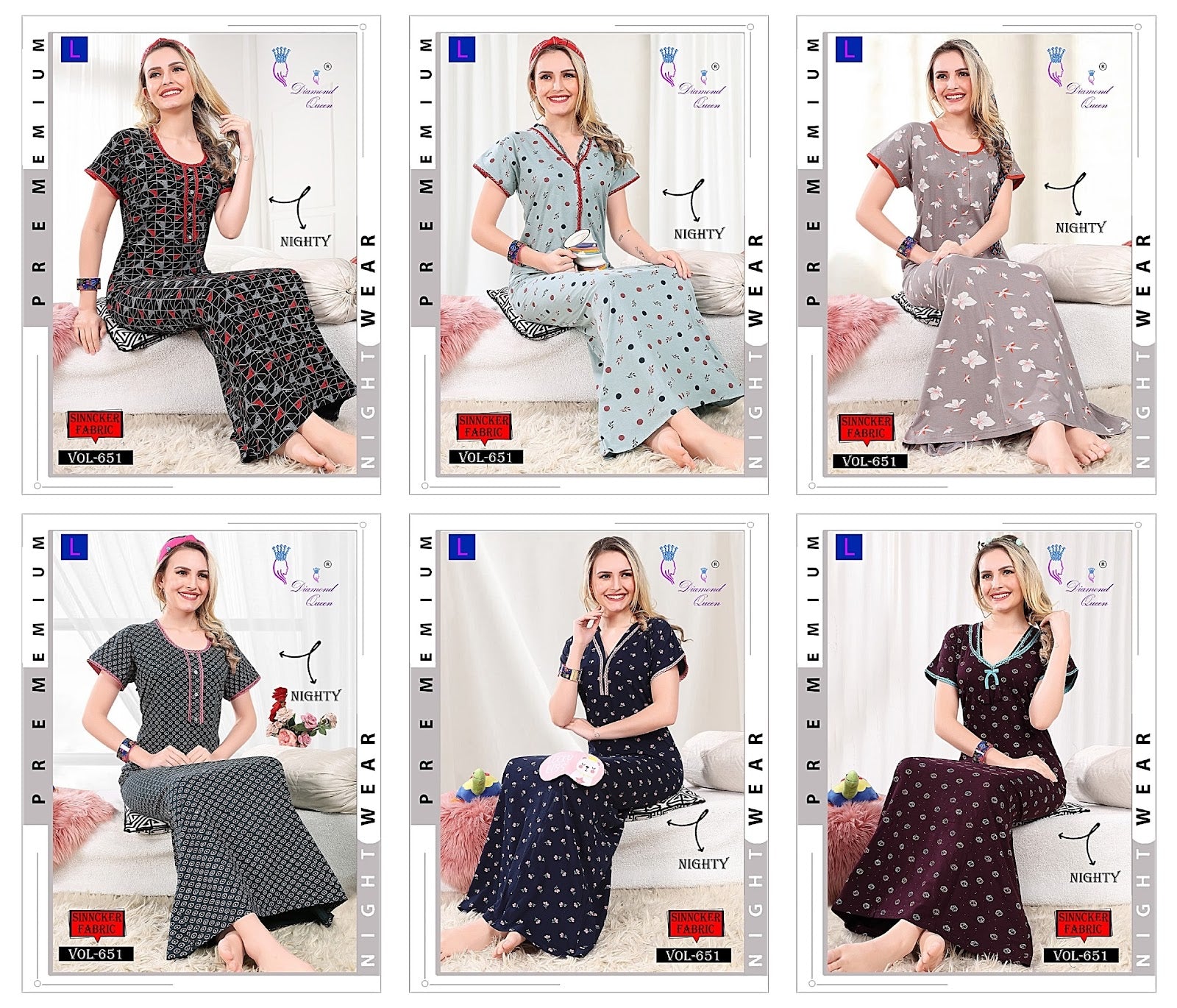 651 Diamond Queen Sinker Night Gowns – Kavya Style Plus