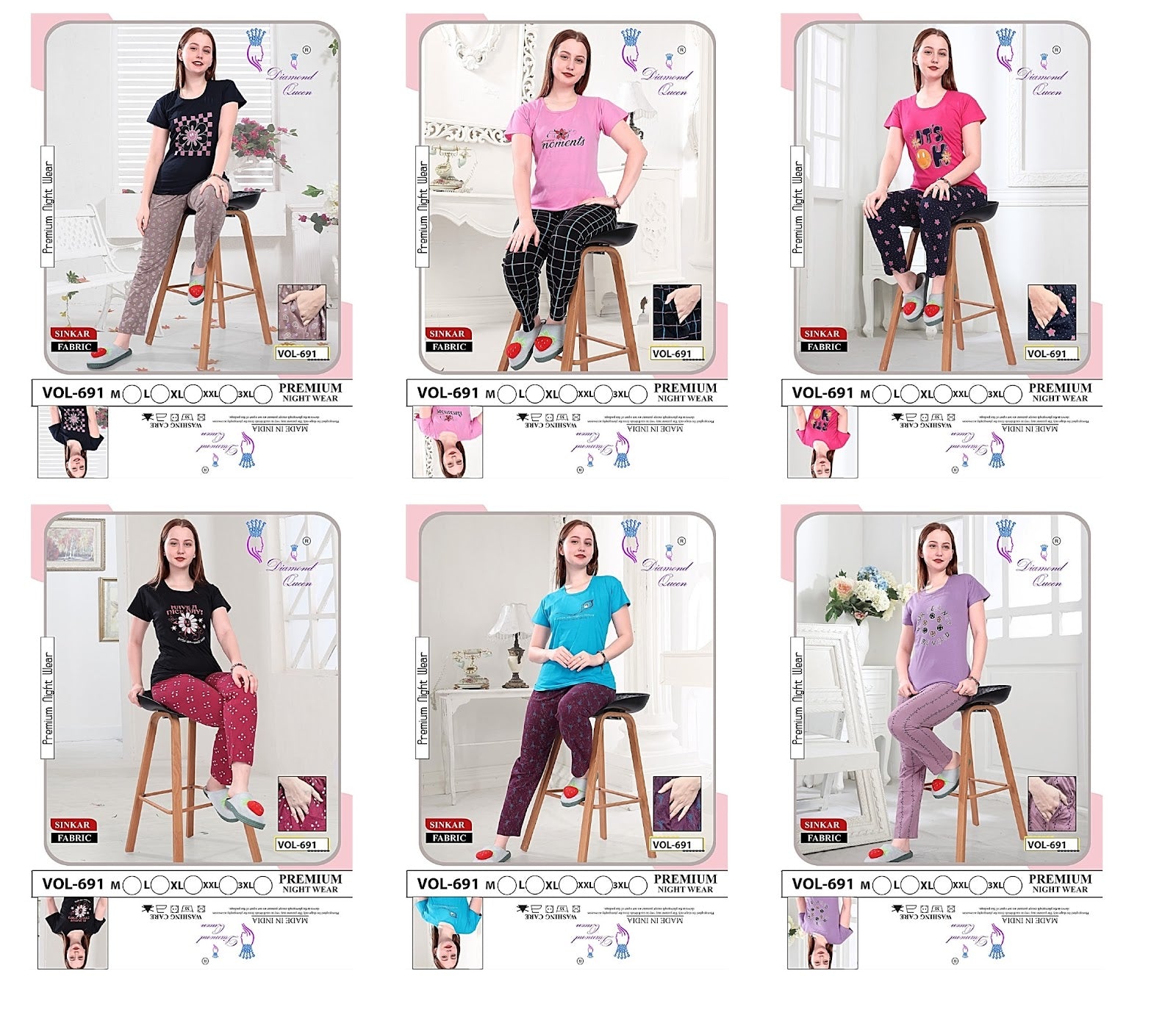 691 Diamond Queen Sinker Pyjama Night Suits – Kavya Style Plus