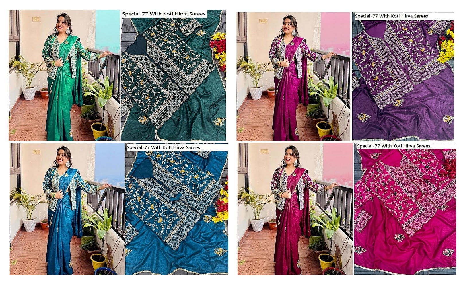 Special-77 With Koti Hirva Dola Silk Sarees – Kavya Style Plus