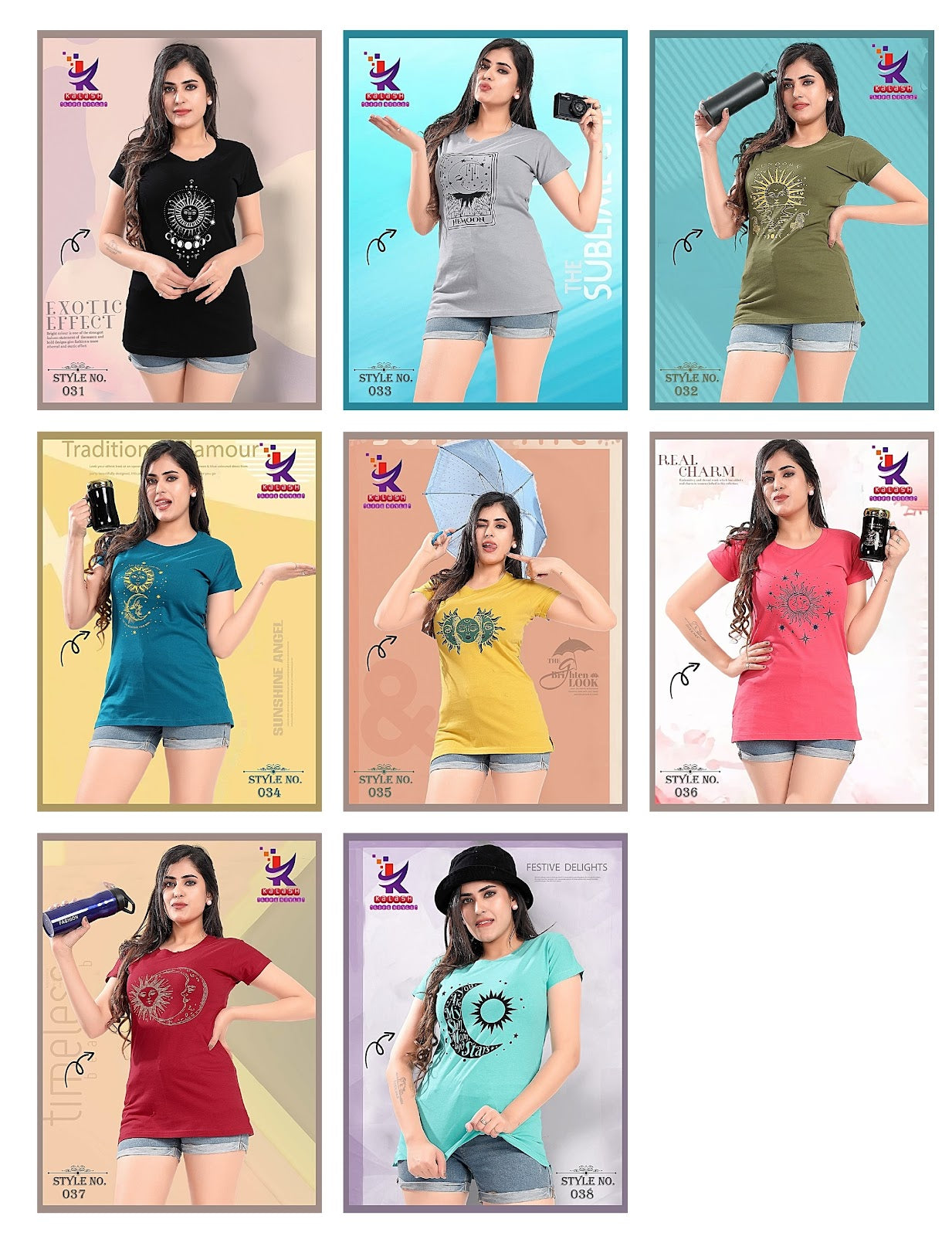 Sun-Moon Mlm Kalash Lifestyle Cotton Women Tshirt – Kavya Style Plus