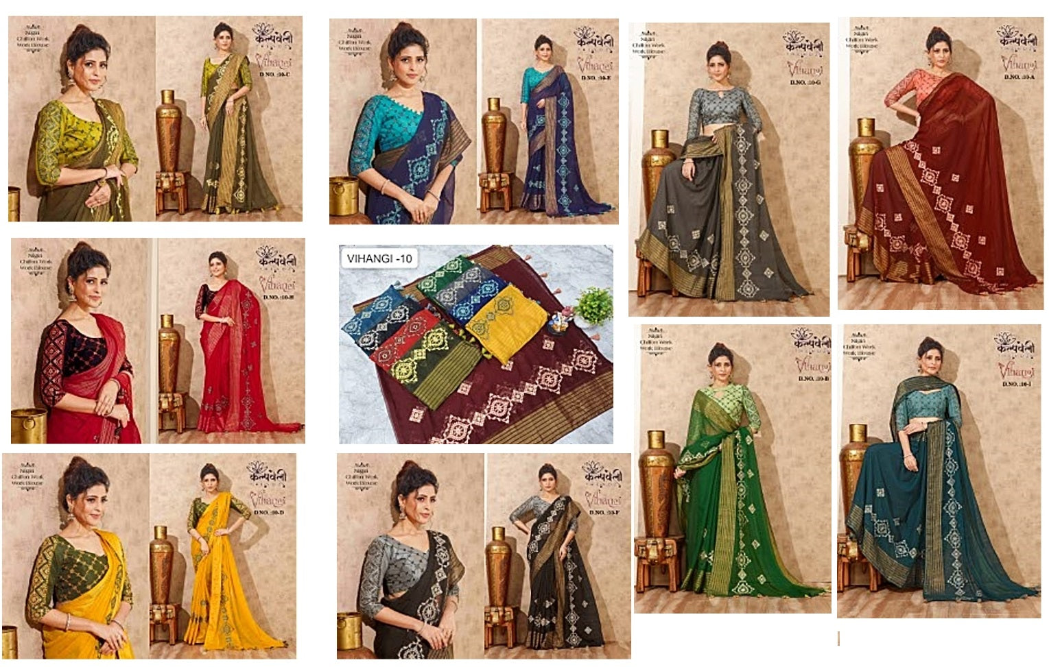 Vihangi-10 Kalpveli Chiffon Sarees – Kavya Style Plus
