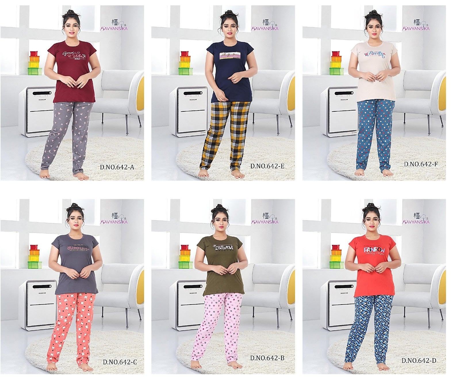 Vol 642 Kavyansika Cotton Pyjama Night Suits – Kavya Style Plus