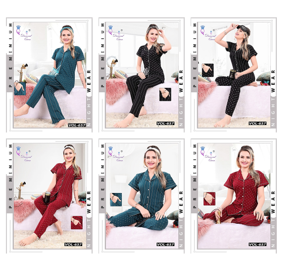 657 Diamond Queen Sinker Collar Night Suits – Kavya Style Plus