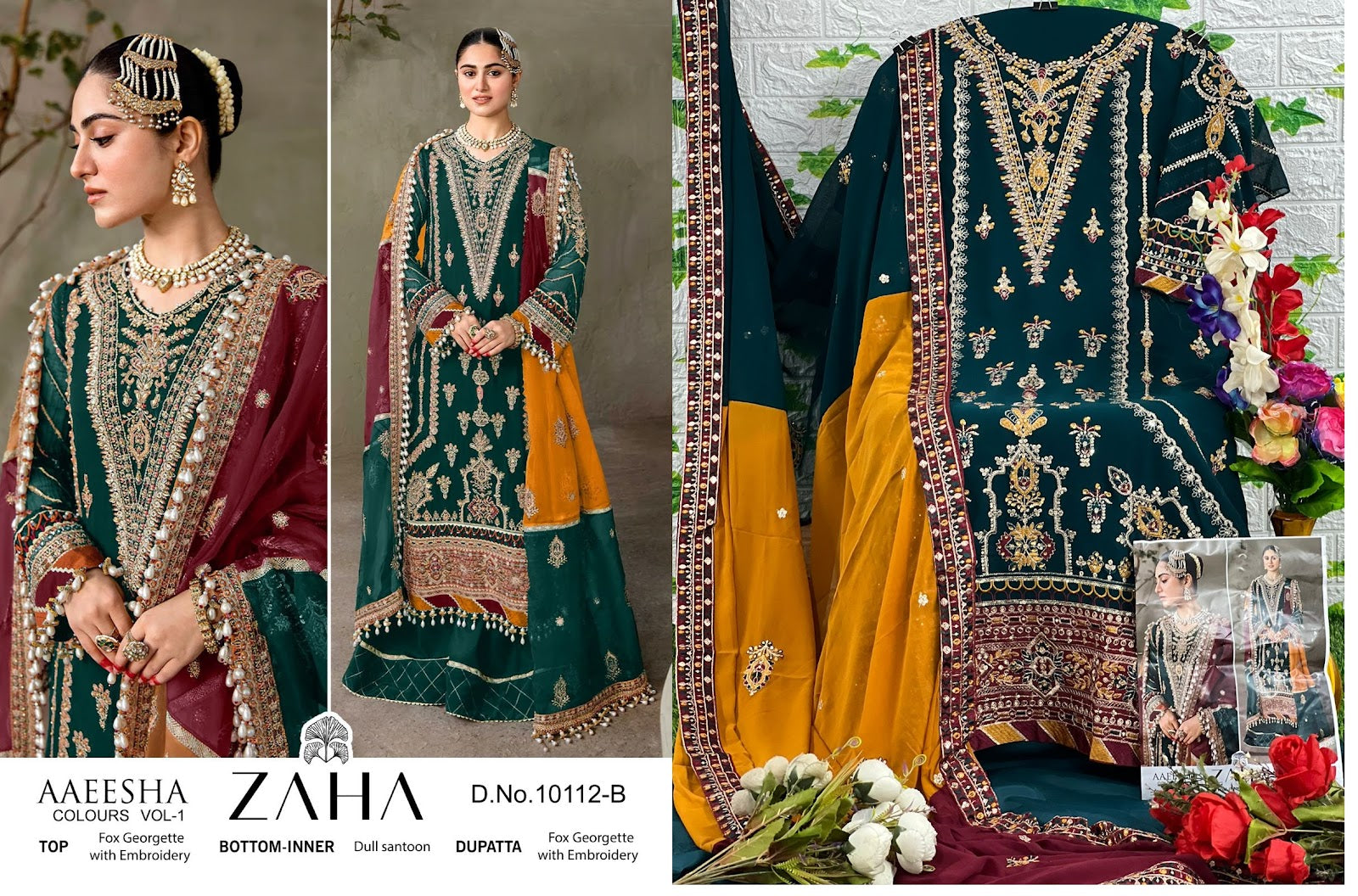 Aaeesha Vol 1-10112 Zaha Georgette Pakistani Salwar Suits – Kavya Style Plus