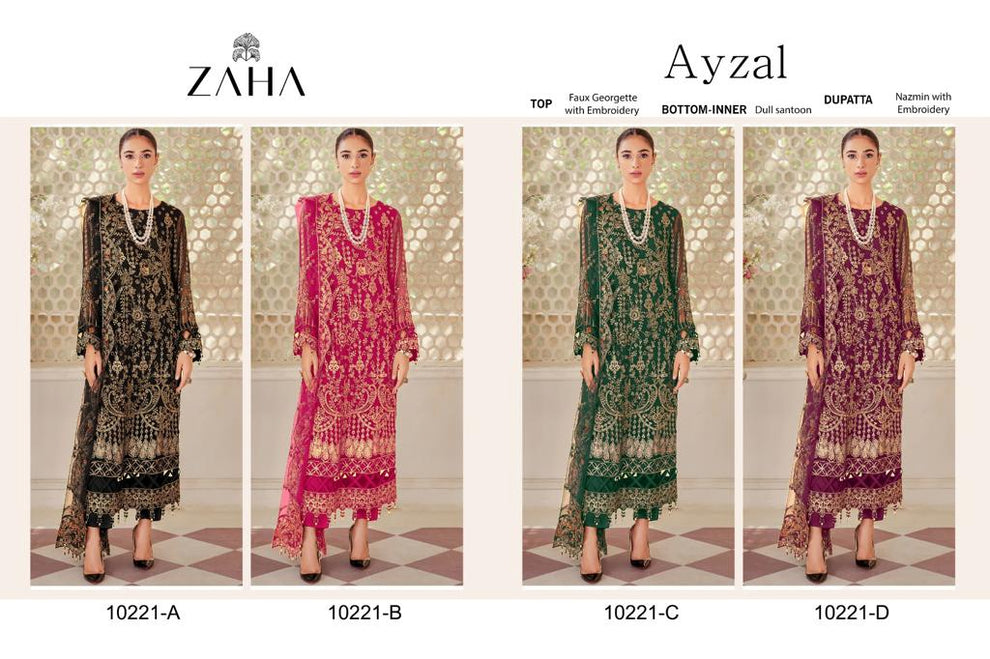 Ayzal Vol 1 Zaha Georgette Pakistani Salwar Suits – Kavya Style Plus