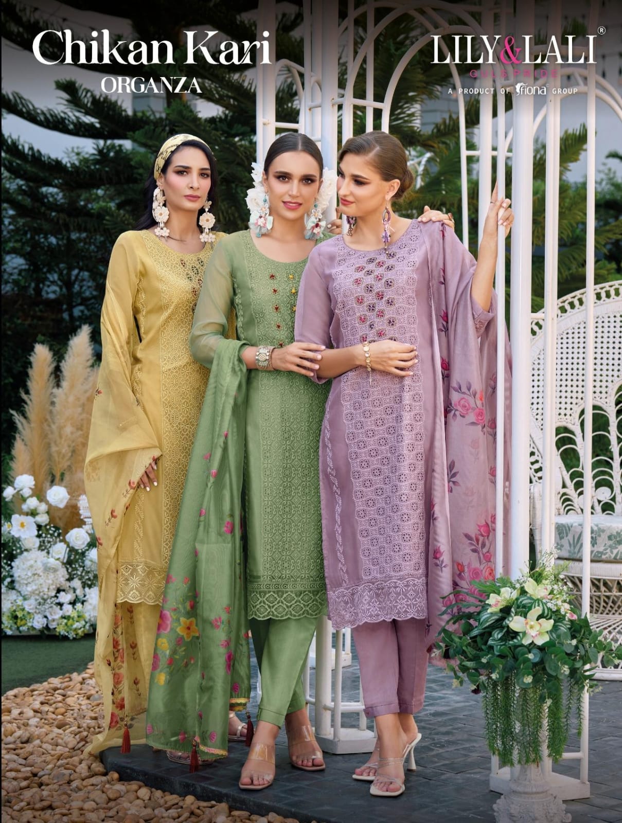 Chikan Kari Organza Lily Lali Readymade Pant Style Suits – Kavya Style Plus