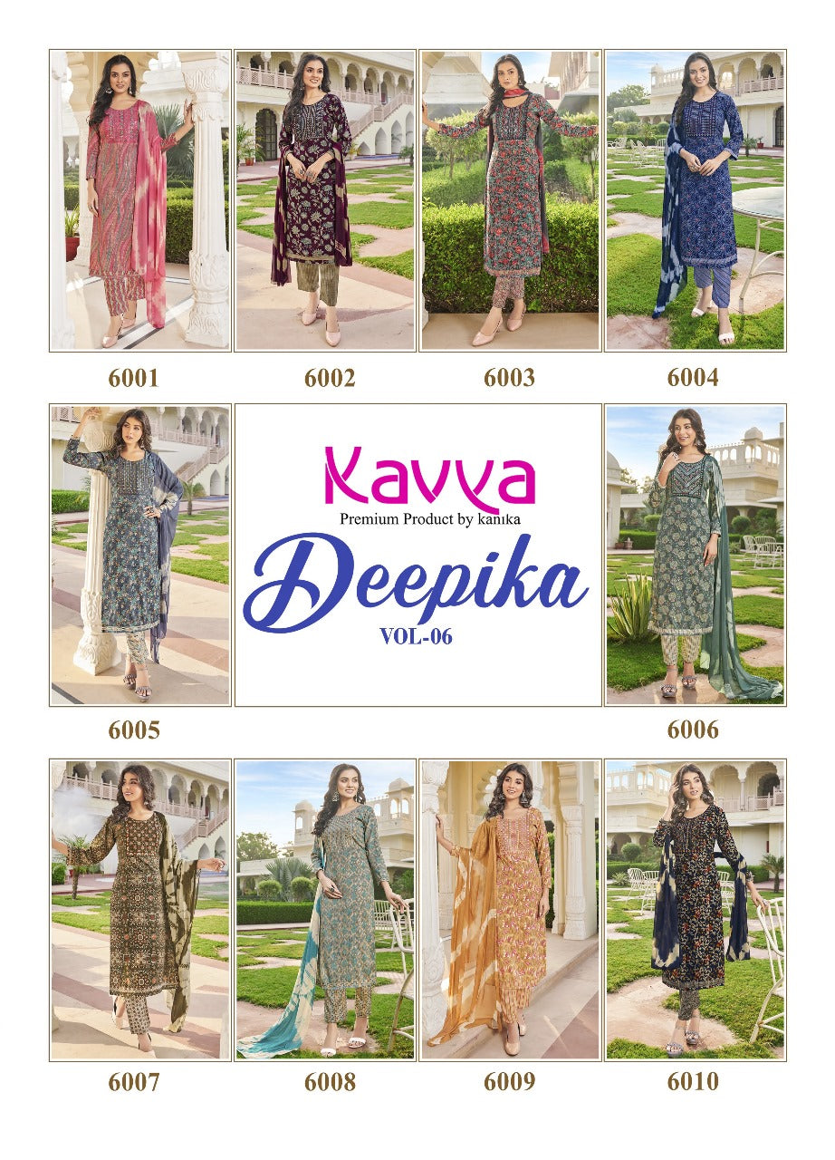 Deepika Vol-6 Kavya Rayon Readymade Pant Style Suits – Kavya Style Plus