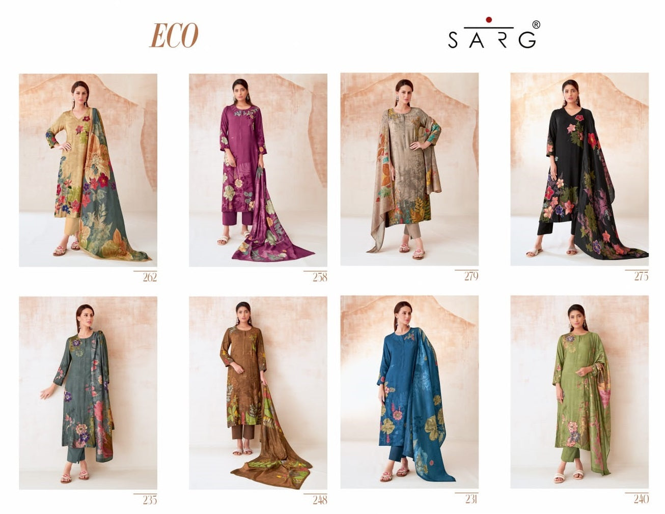 Eco Sarg Twill Pashmina Suits – Kavya Style Plus