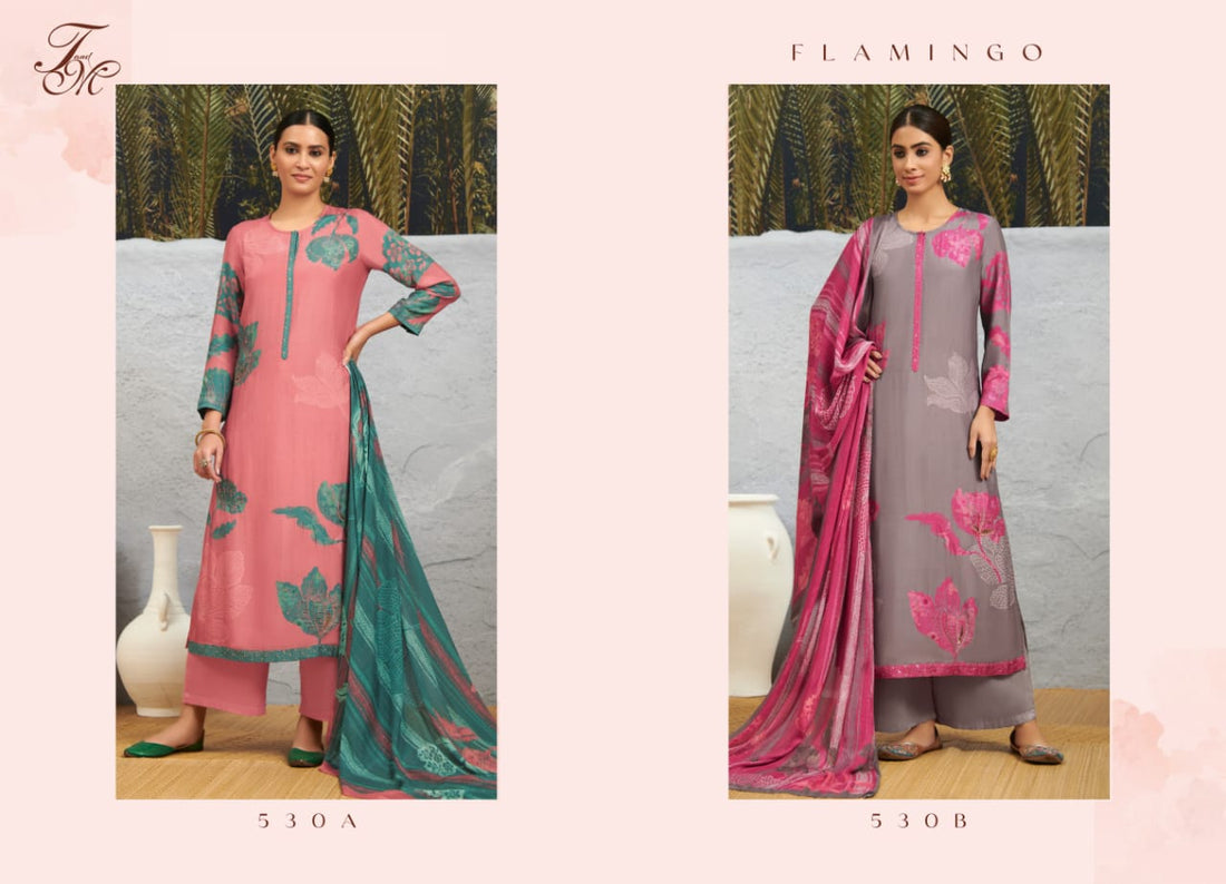 Flamingo 530 Tm Cotton Silk Pant Style Suits – Kavya Style Plus
