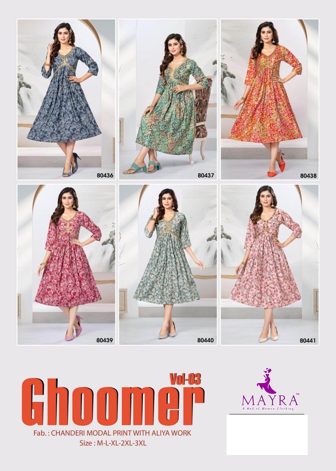 Ghoomer Vol 3 Mayra Chanderi Anarkali Kurtis – Kavya Style Plus