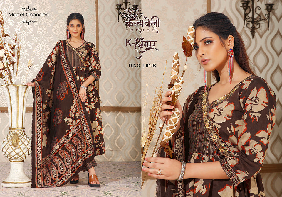 K-Shingar-1 Kalpveli Modal Chanderi Readymade Pant Style Suits – Kavya ...