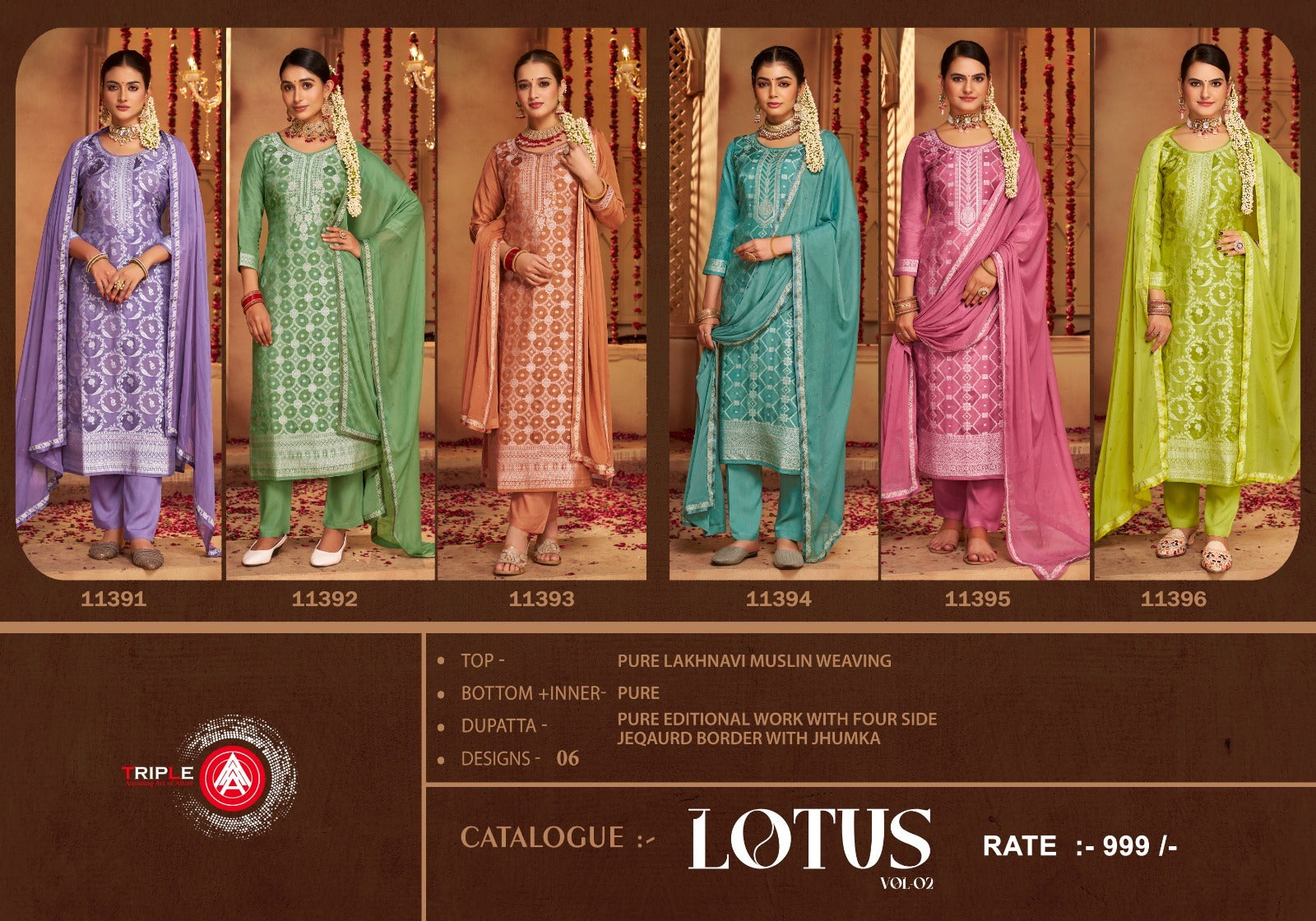 Lotus Vol 2 Triple Aaa Weaving Pant Style Suits – Kavya Style Plus