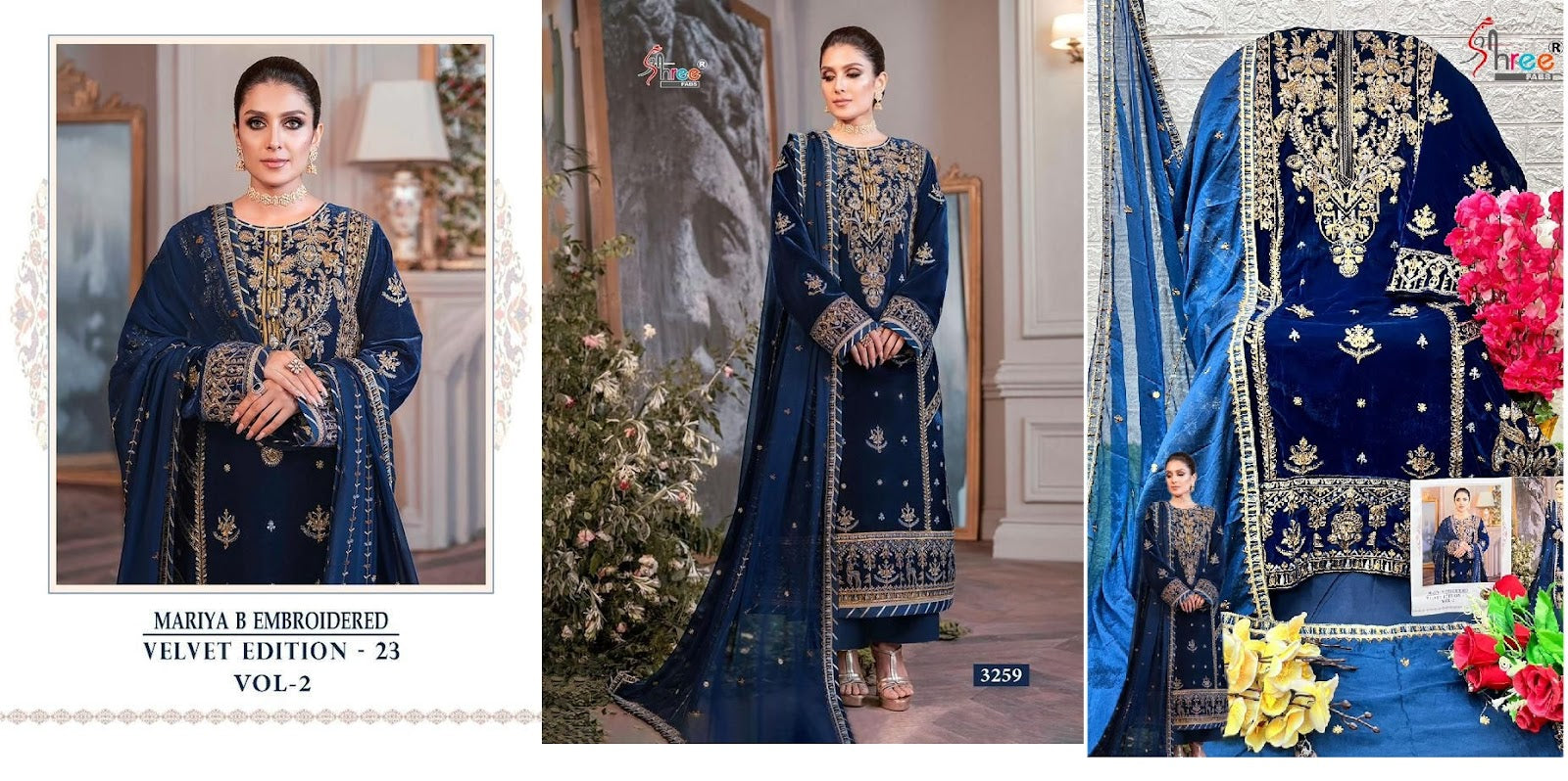 Mariya B Embroidered Edition Shree Fabs Velvet Suits – Kavya Style Plus