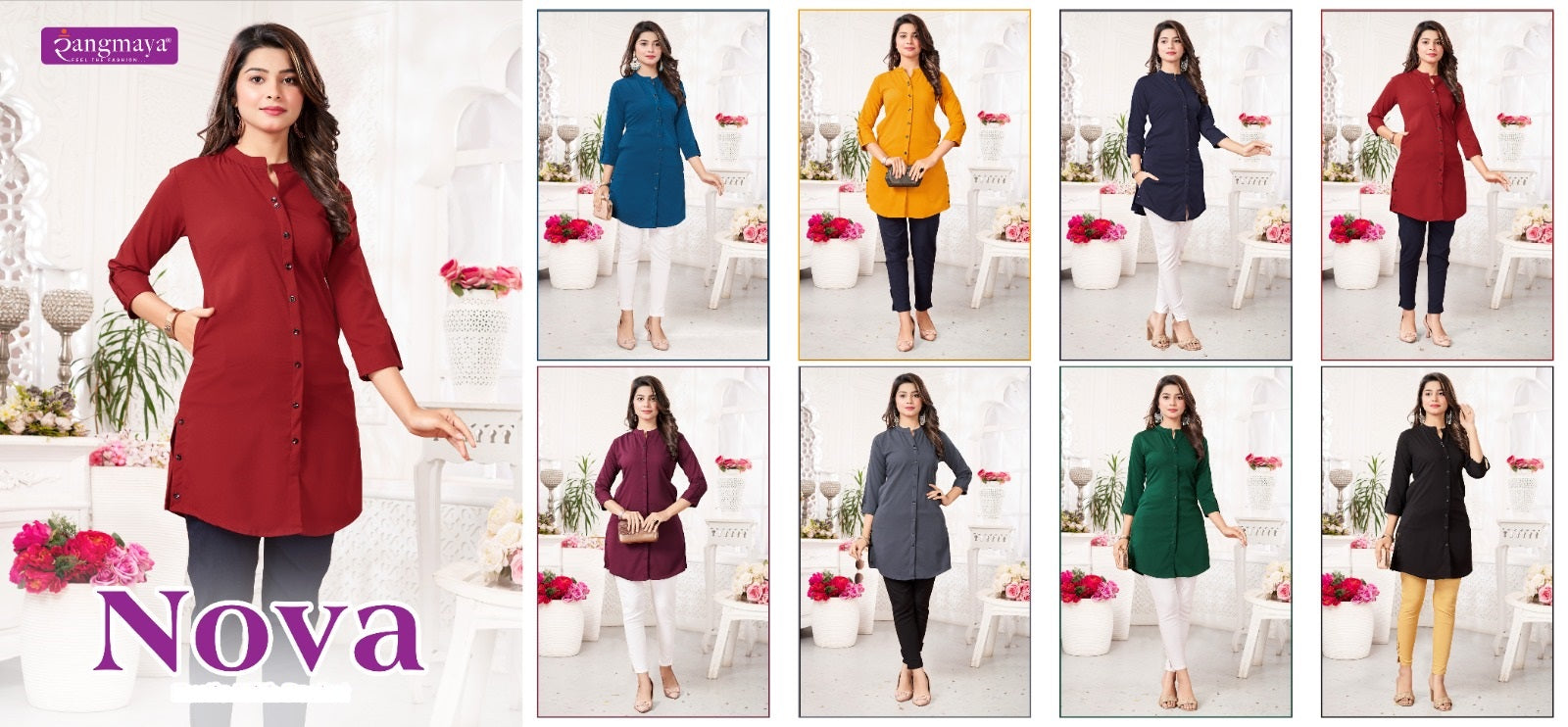 Nova Rangmaya Designer Long Top – Kavya Style Plus
