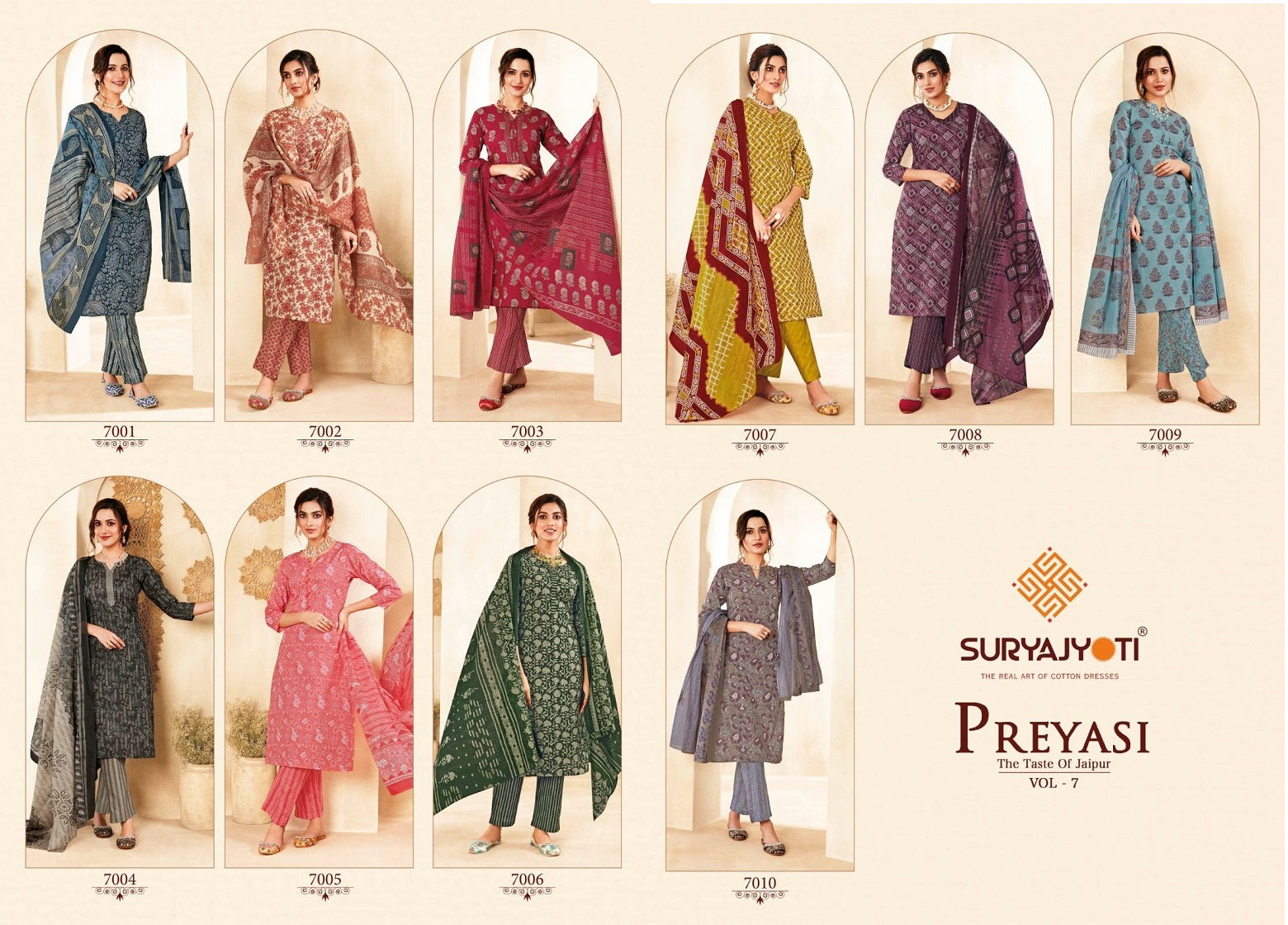 Preyashi Vol 7 Suryajyoti Cambric Cotton Readymade Pant Style Suits – Kavya Style Plus