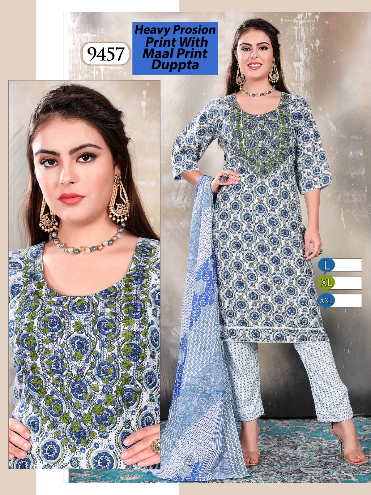 Prosion Print Mmc Readymade Pant Style Suits – Kavya Style Plus