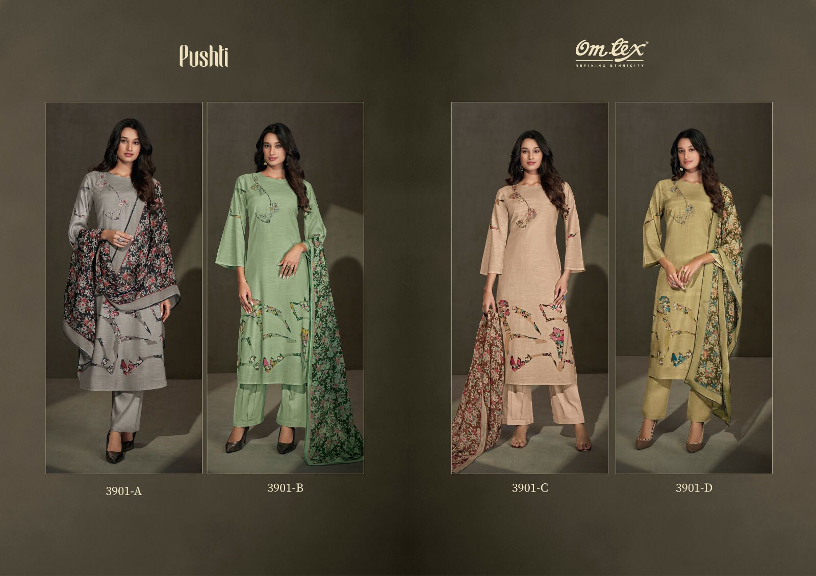 Pushti Omtex Muslin Plazzo Style Suits – Kavya Style Plus