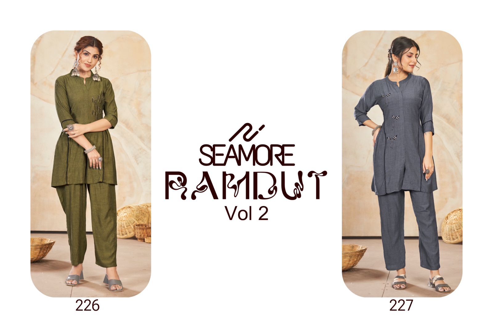 Ramdut Vol 2 Seamore Viscose Co Ord Set – Kavya Style Plus