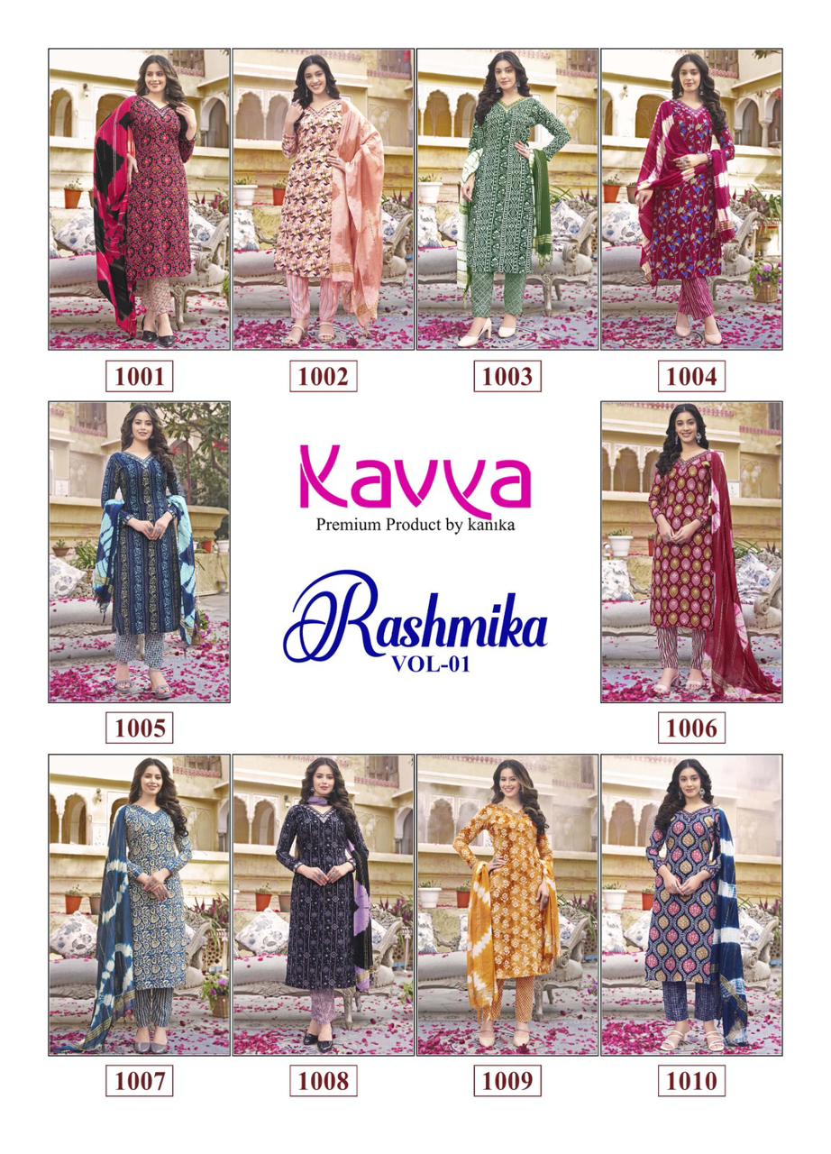 Rashmika Vol 1 Kavya Rayon Readymade Pant Style Suits – Kavya Style Plus