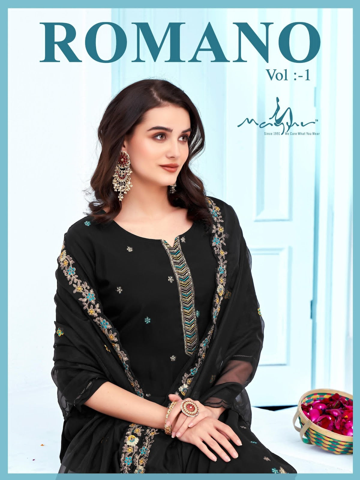 Romano Vol 1 Mayur Fashion Roman Silk Readymade Pant Style Suits ...