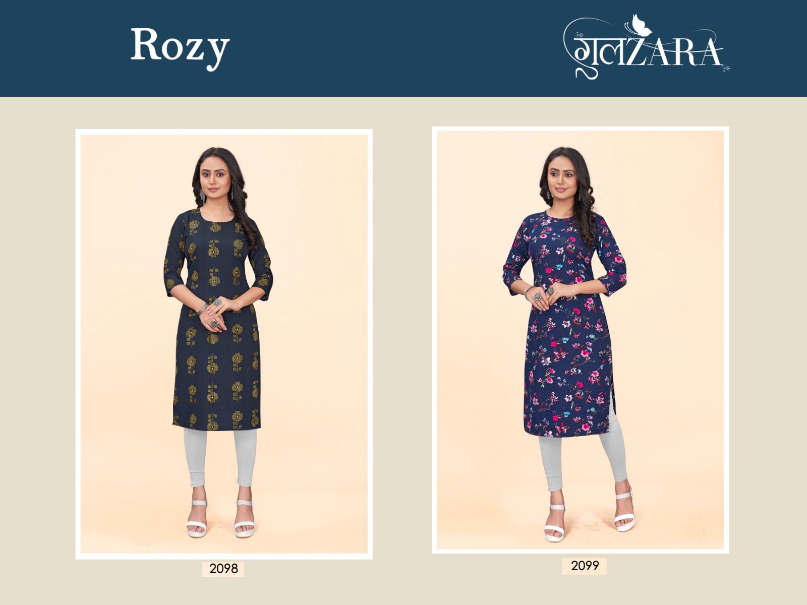 Rozy Gulzara Knee Length Kurtis – Kavya Style Plus
