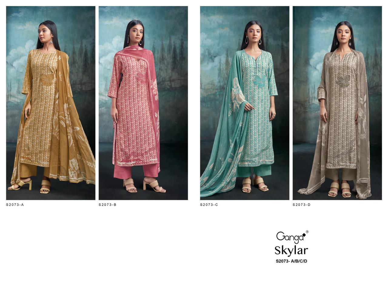 S2073-Abcd Skylar Ganga Pashmina Suits – Kavya Style Plus