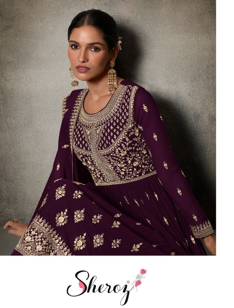 Sheroz Zisa Fox Georgette Readymade Anarkali Suits – Kavya Style Plus