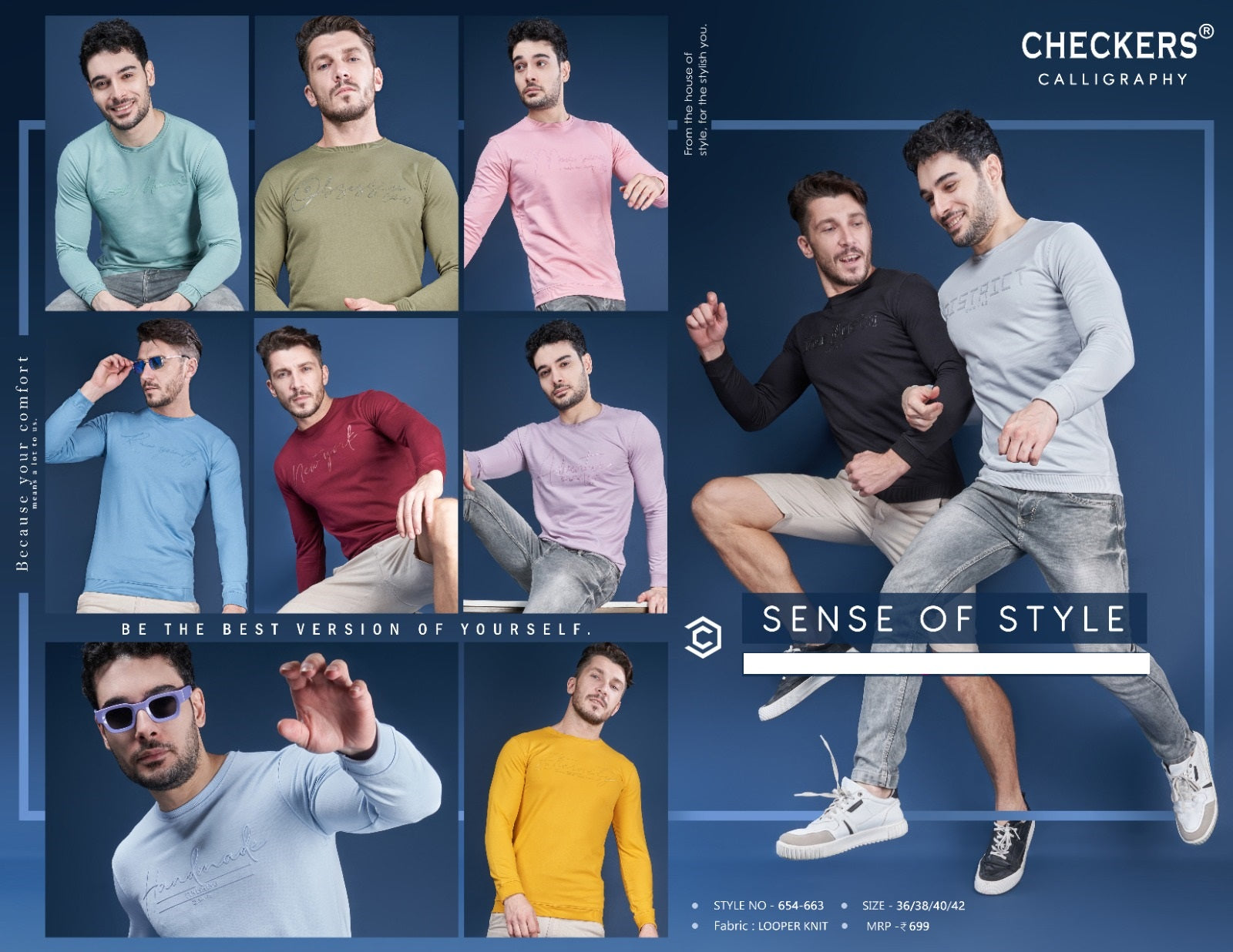Style 654-663 Checkers Mens Tshirts – Kavya Style Plus