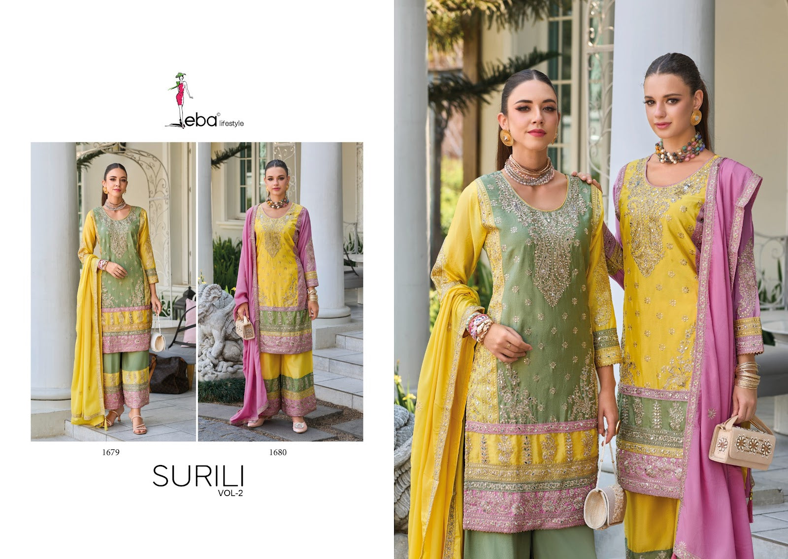 Surili Vol 2 Eba Lifestyle Chinon Pakistani Readymade Suits – Kavya ...
