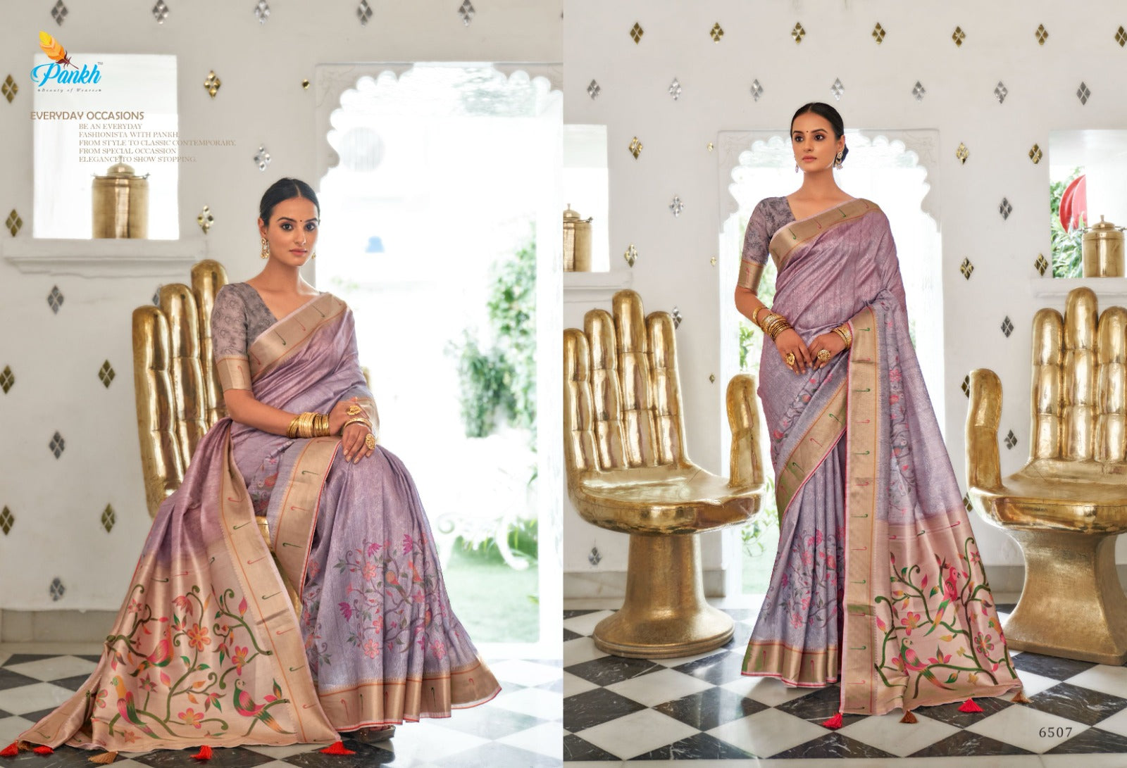 Surkh Pankh Weaving Sarees – Kavya Style Plus