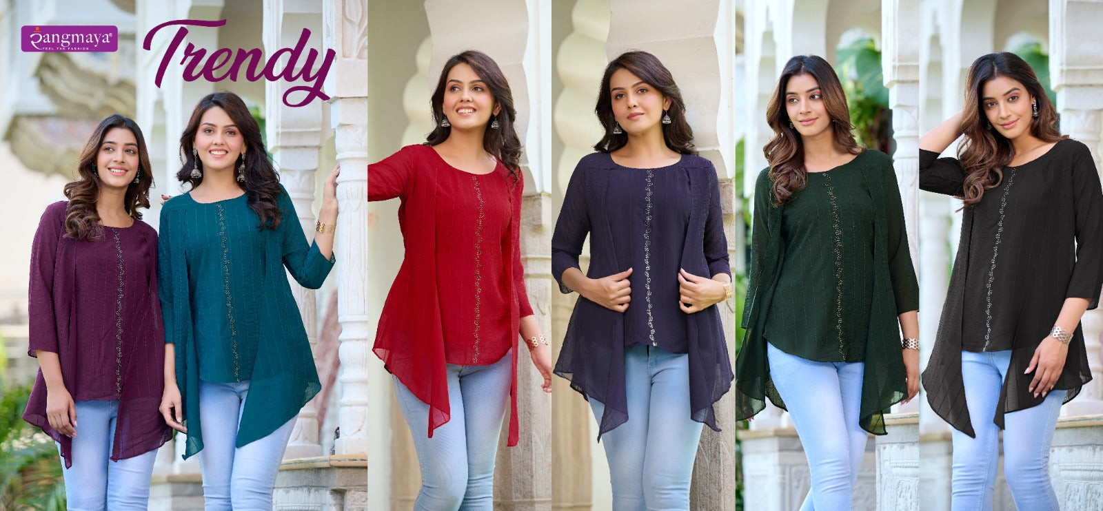 Trendy Rangmaya Chiffon Stylish Short Tops – Kavya Style Plus