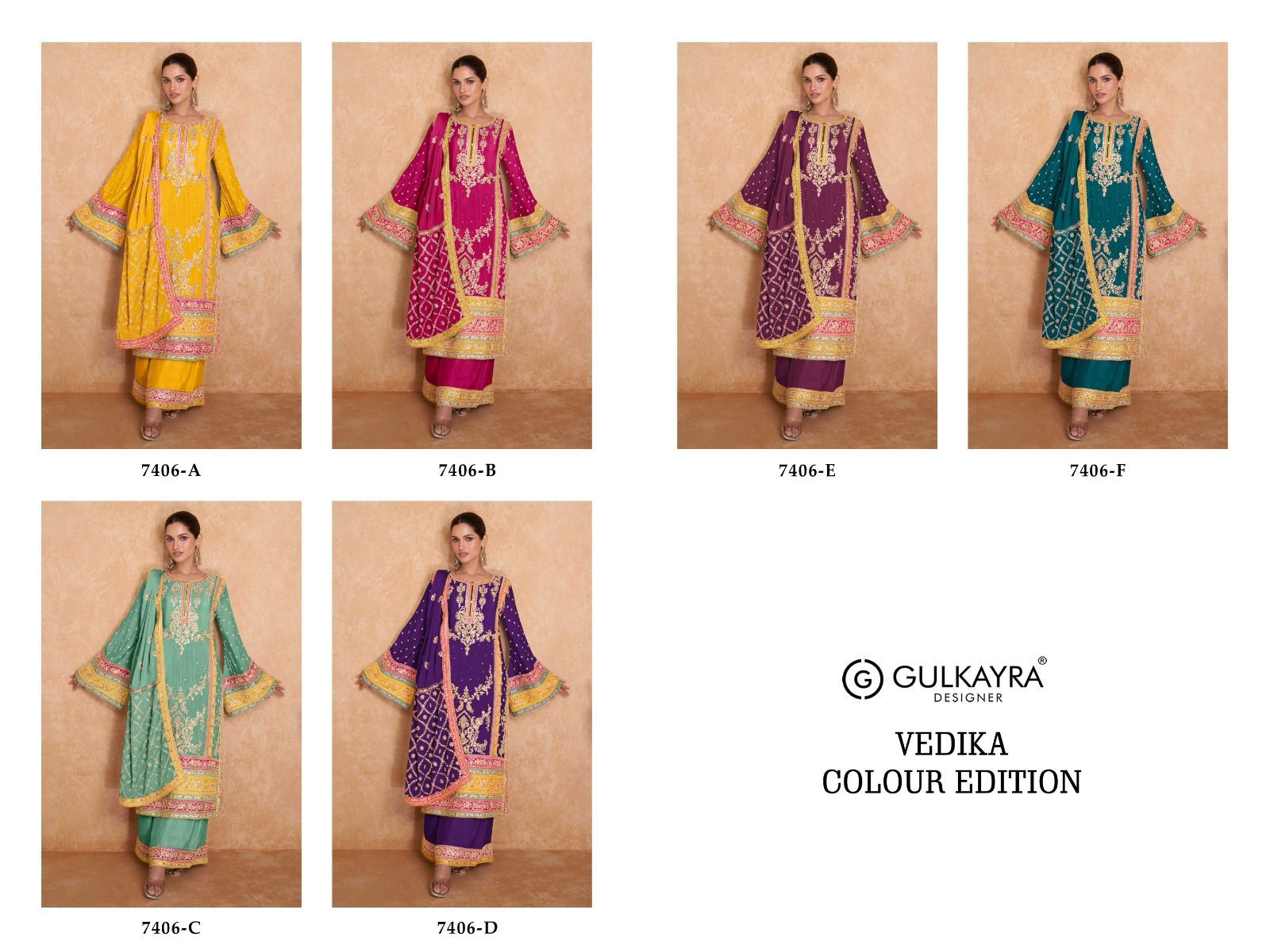 Vedika-Colour Edition Gulkayra Designer Chinon Pakistani Readymade Sui ...