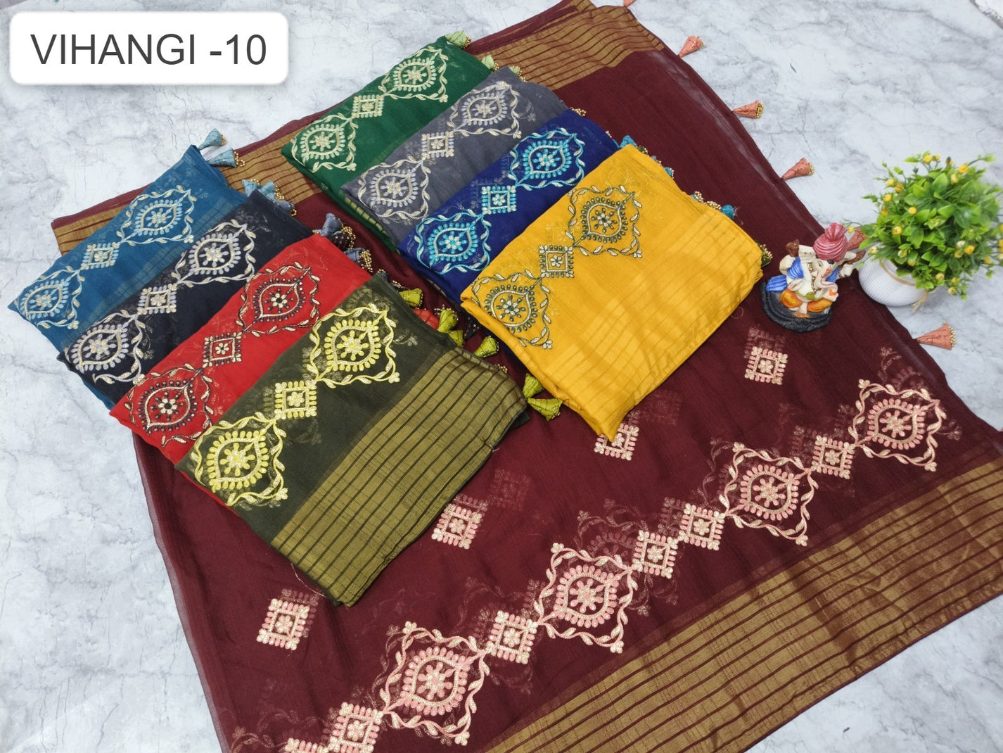 Vihangi-10 Kalpveli Chiffon Sarees – Kavya Style Plus