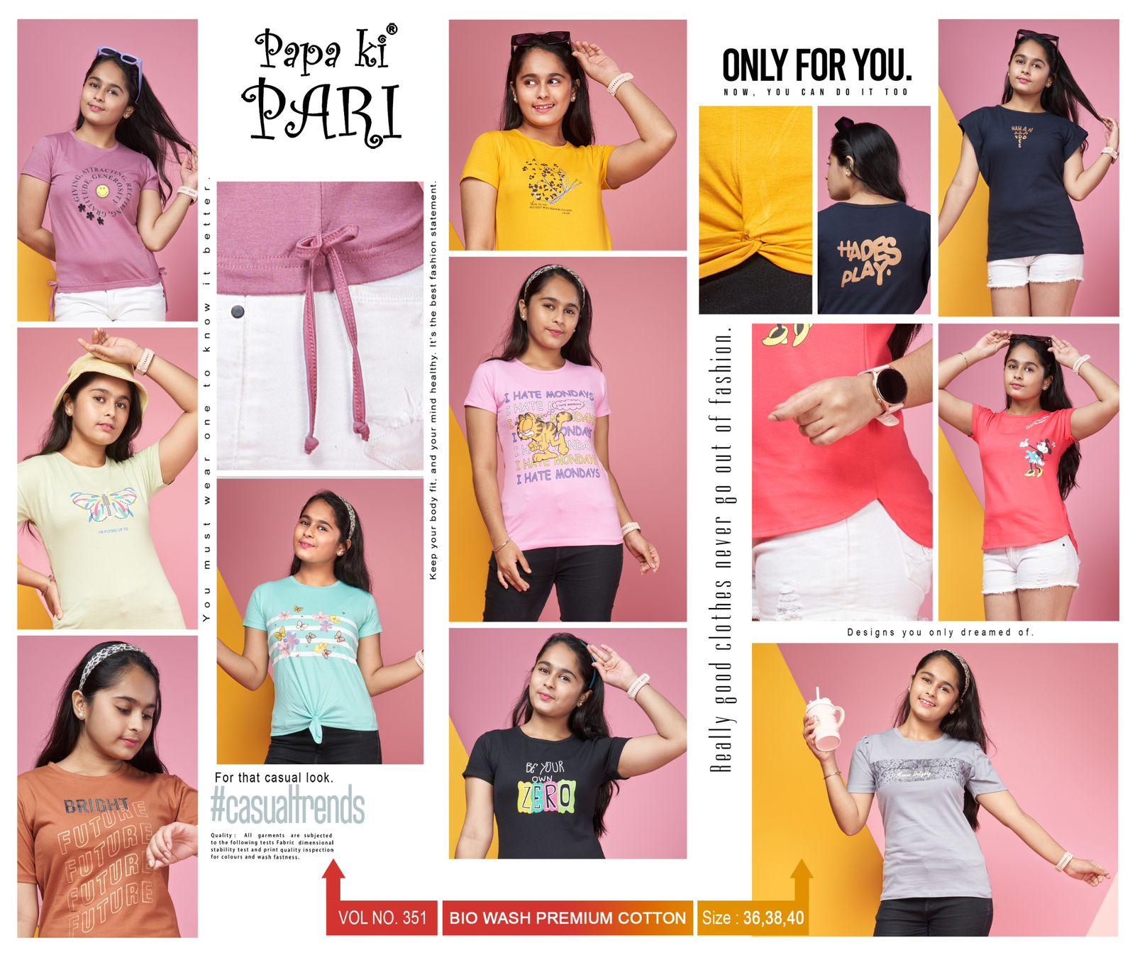 Vol 351 Papa Ki Pari Girls Top – Kavya Style Plus