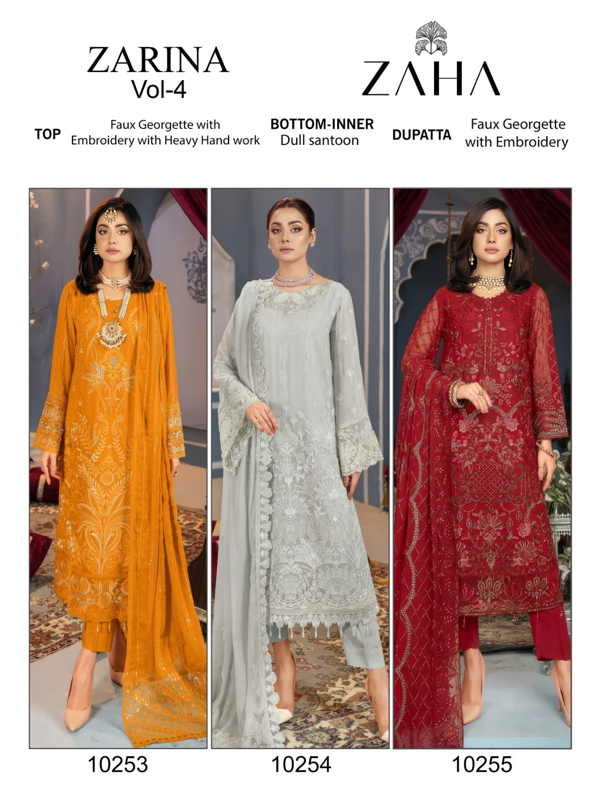 Zarina Vol 4 Zaha Georgette Pakistani Salwar Suits – Kavya Style Plus