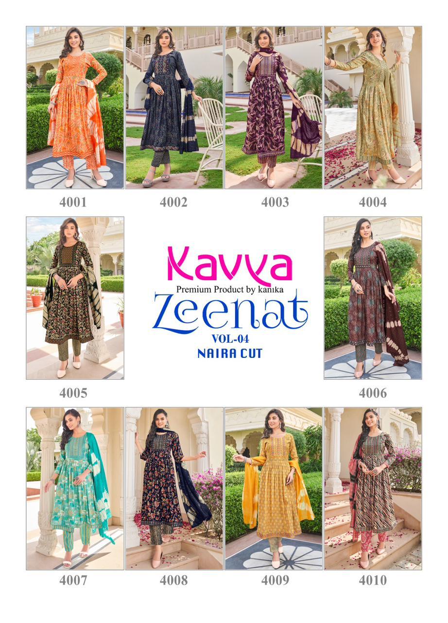 Zeenat Vol 4 Kavya Readymade Pant Style Suits – Kavya Style Plus