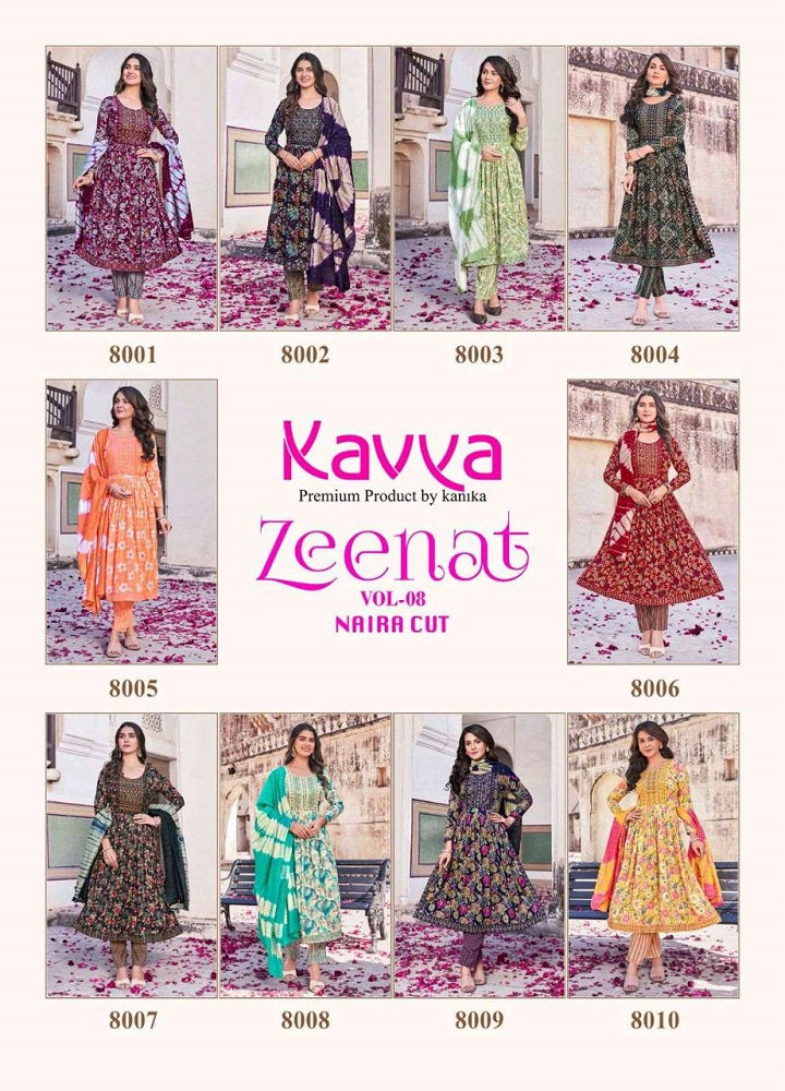 Zeenat Vol 8 Kavya Rayon Capsule Readymade Pant Style Suits – Kavya ...